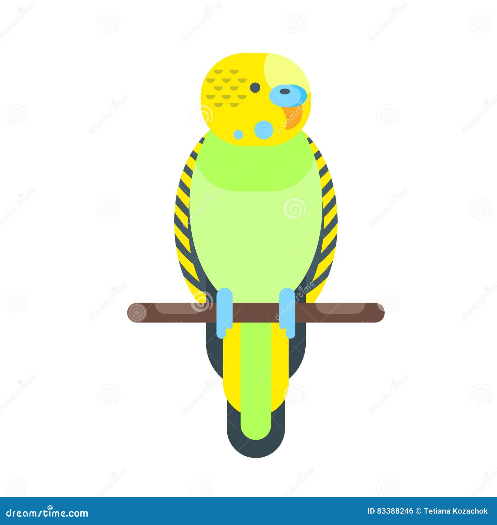 Ejemplo Plano Del Estilo Del Vector Del Periquito Ilustración del ...