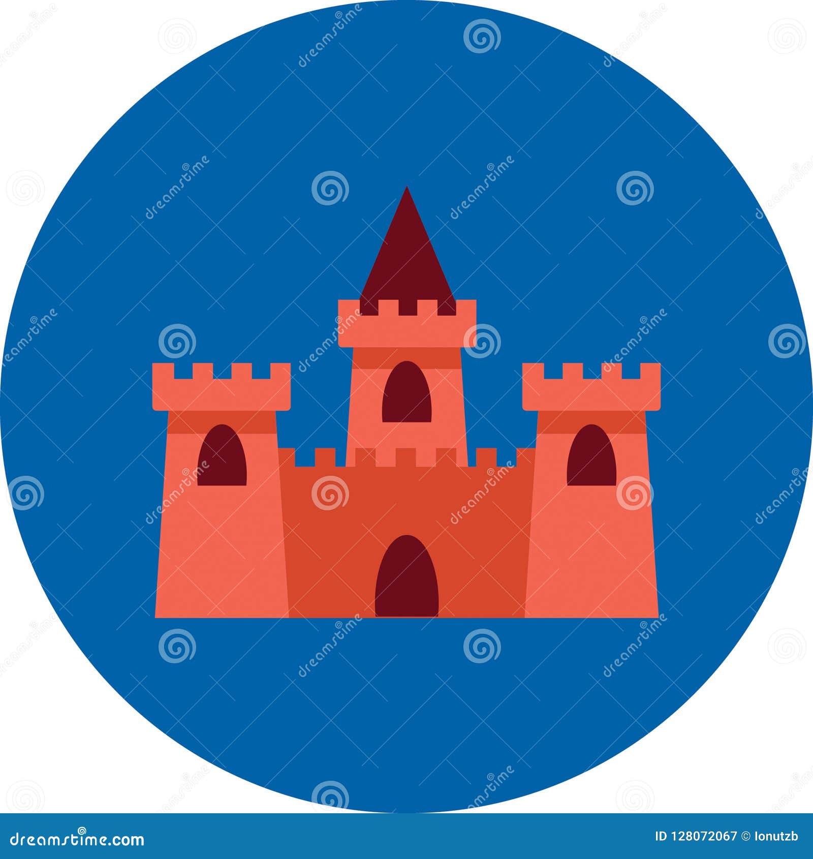Ejemplo Plano Del Icono De Los Castillos Ilustración del Vector ...