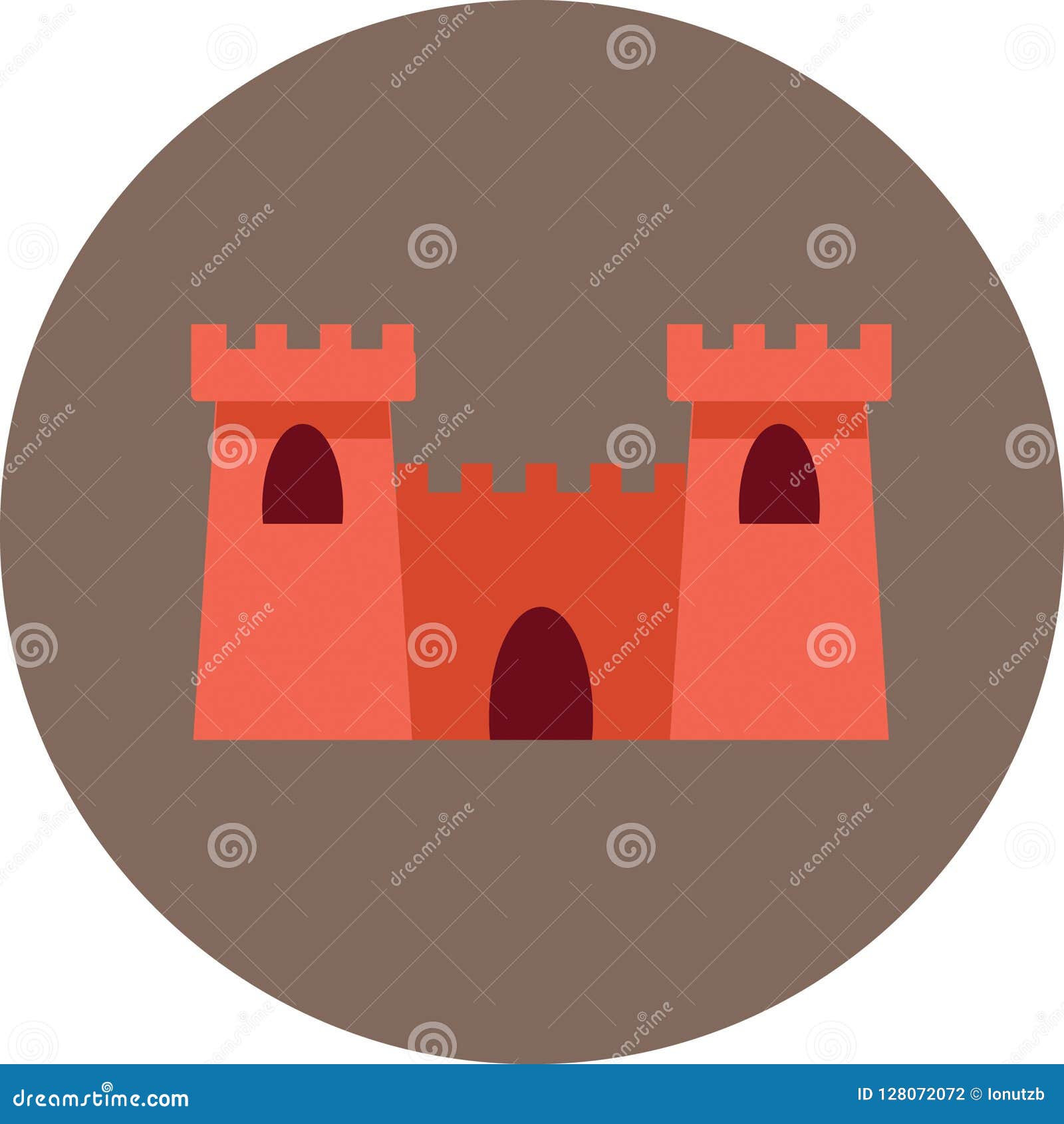 Ejemplo Plano Del Icono De Los Castillos Ilustración del Vector ...