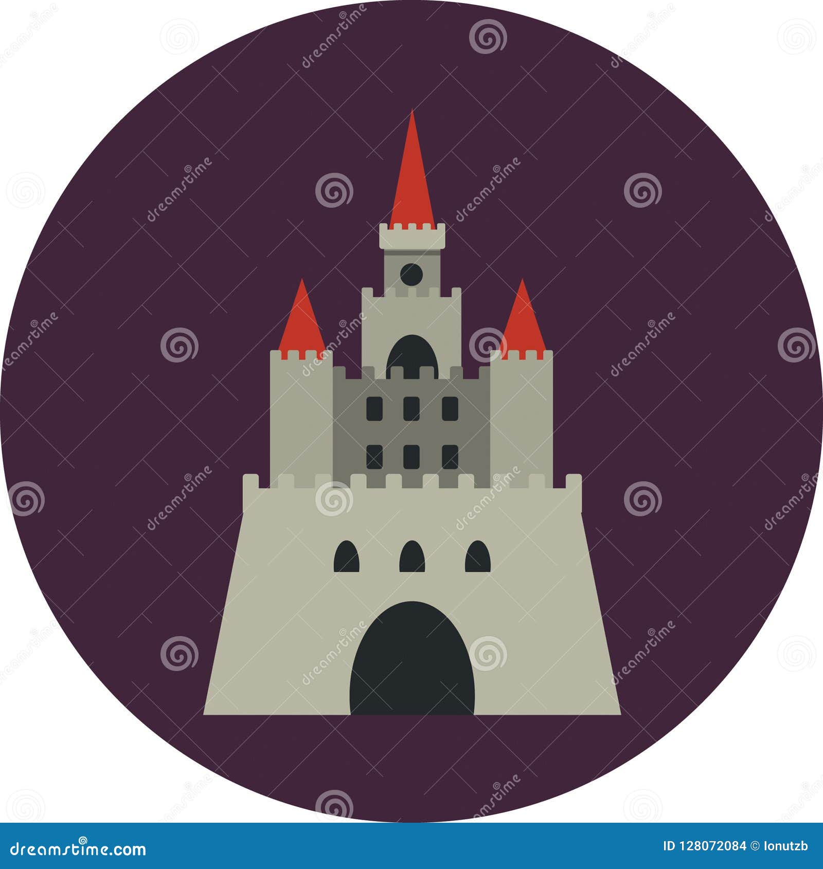 Ejemplo Plano Del Icono De Los Castillos Ilustración del Vector ...