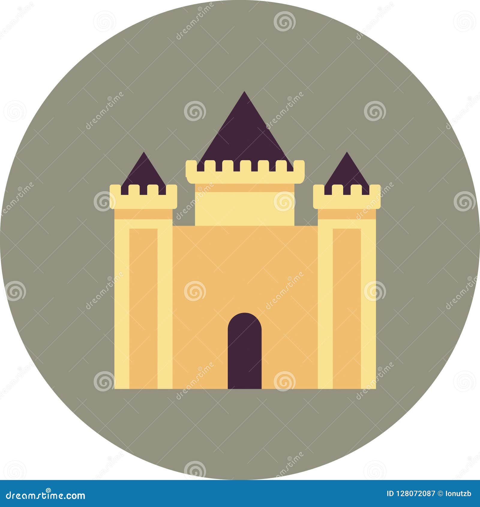 Ejemplo Plano Del Icono De Los Castillos Ilustración del Vector ...