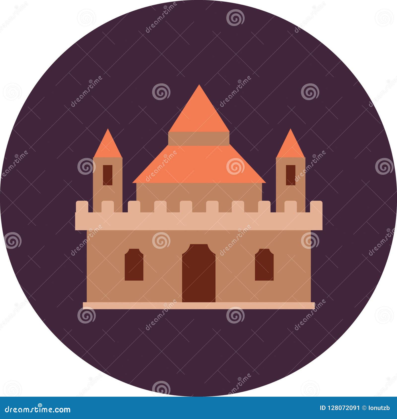 Ejemplo Plano Del Icono De Los Castillos Ilustración del Vector ...
