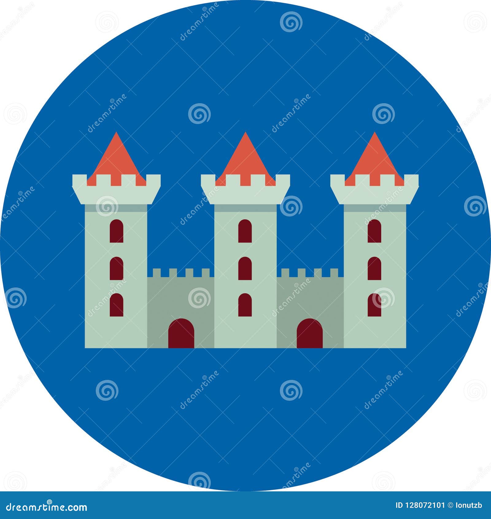 Ejemplo Plano Del Icono De Los Castillos Ilustración del Vector ...