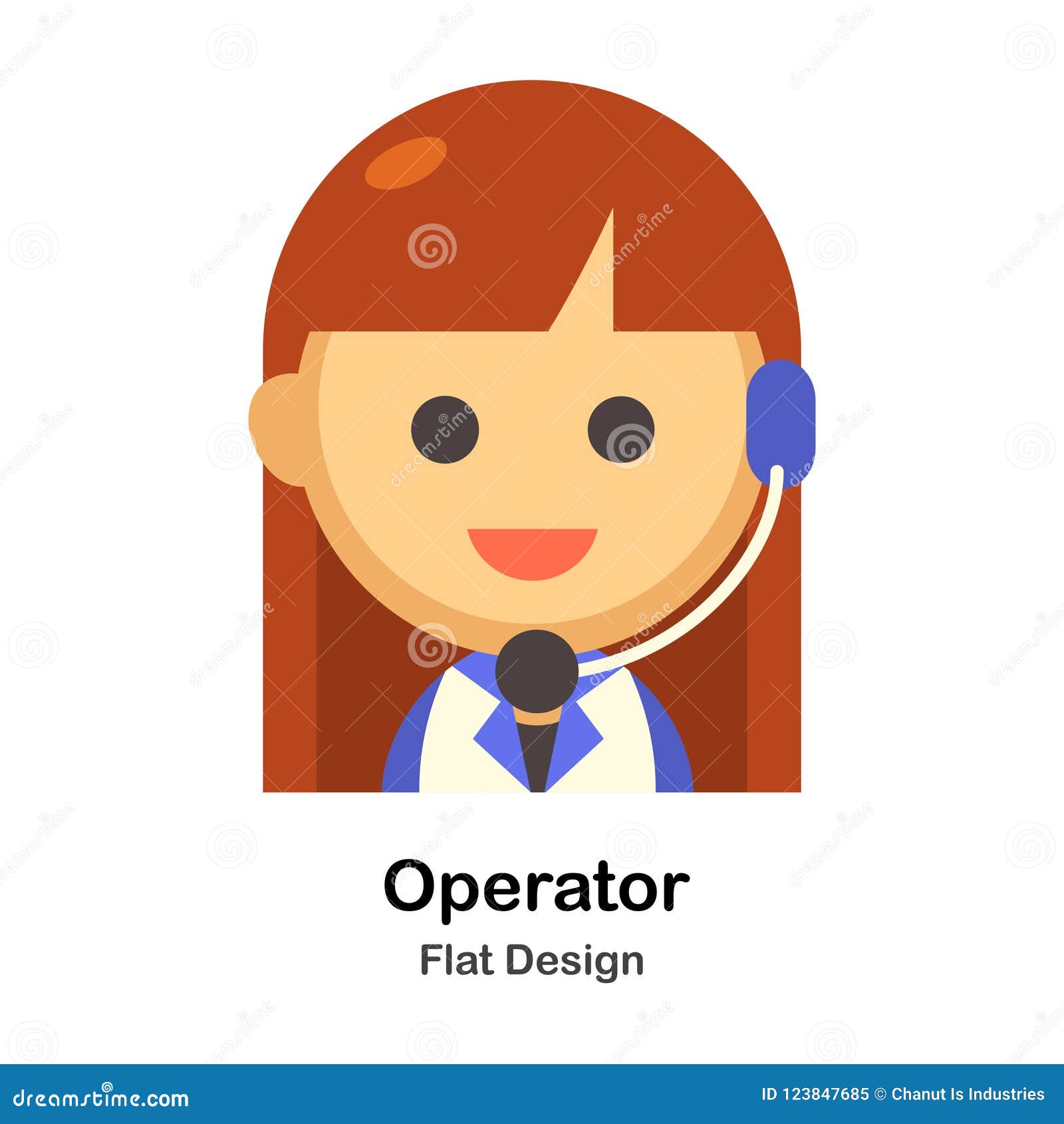 Ejemplo plano del operador ilustración del vector. Ilustración de ...