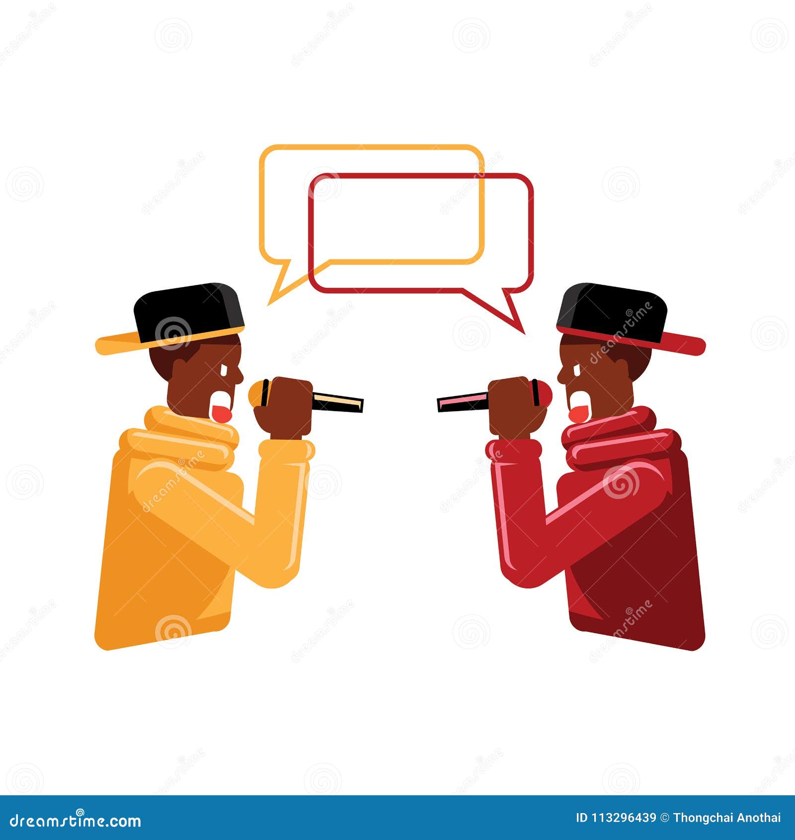 Ejemplo Plano Del Vector De La Batalla Colorida Del Rap Ilustración del ...