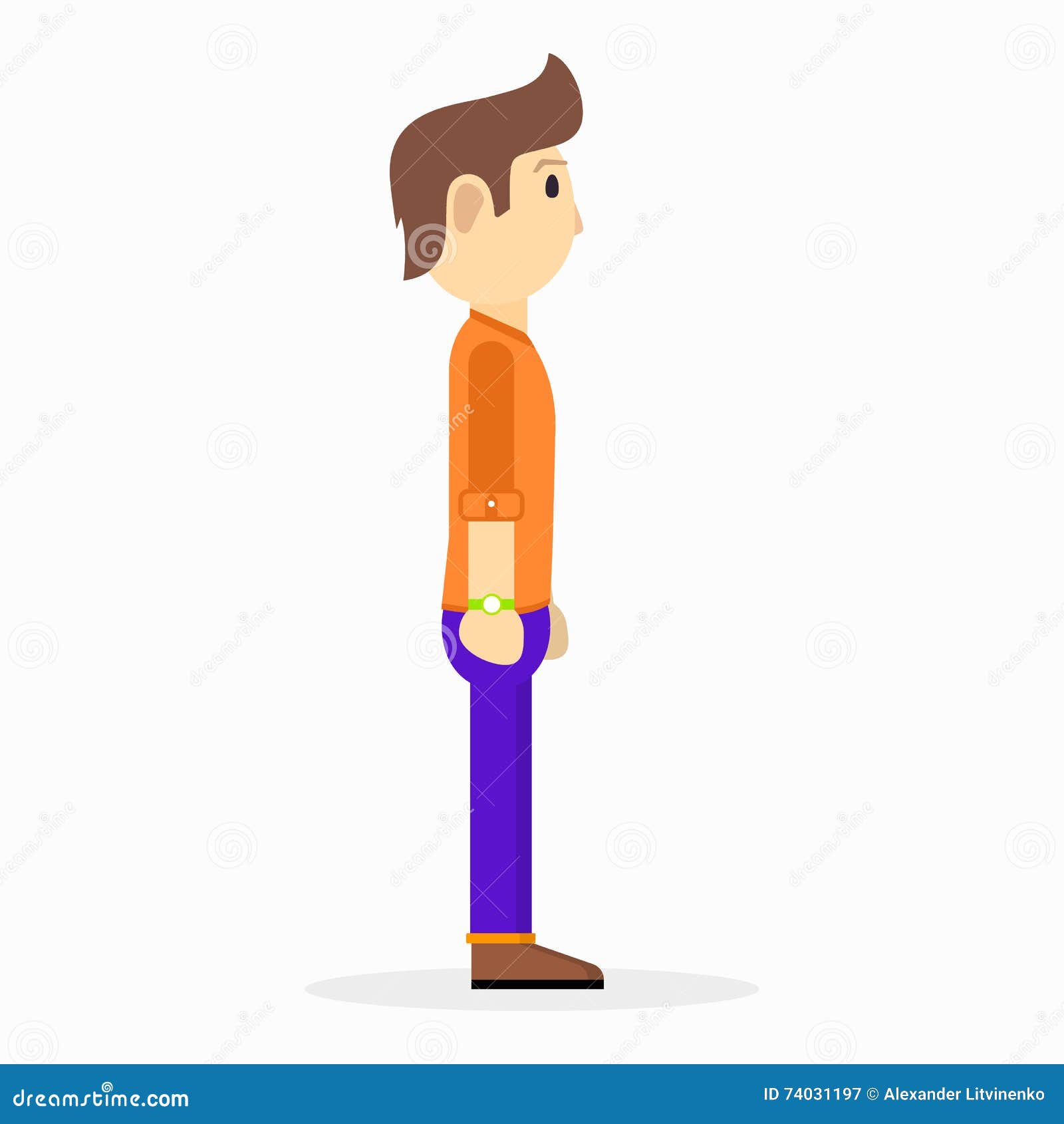 Ejemplo Plano Del Vector Lateral Del Hombre Ilustración del Vector ...