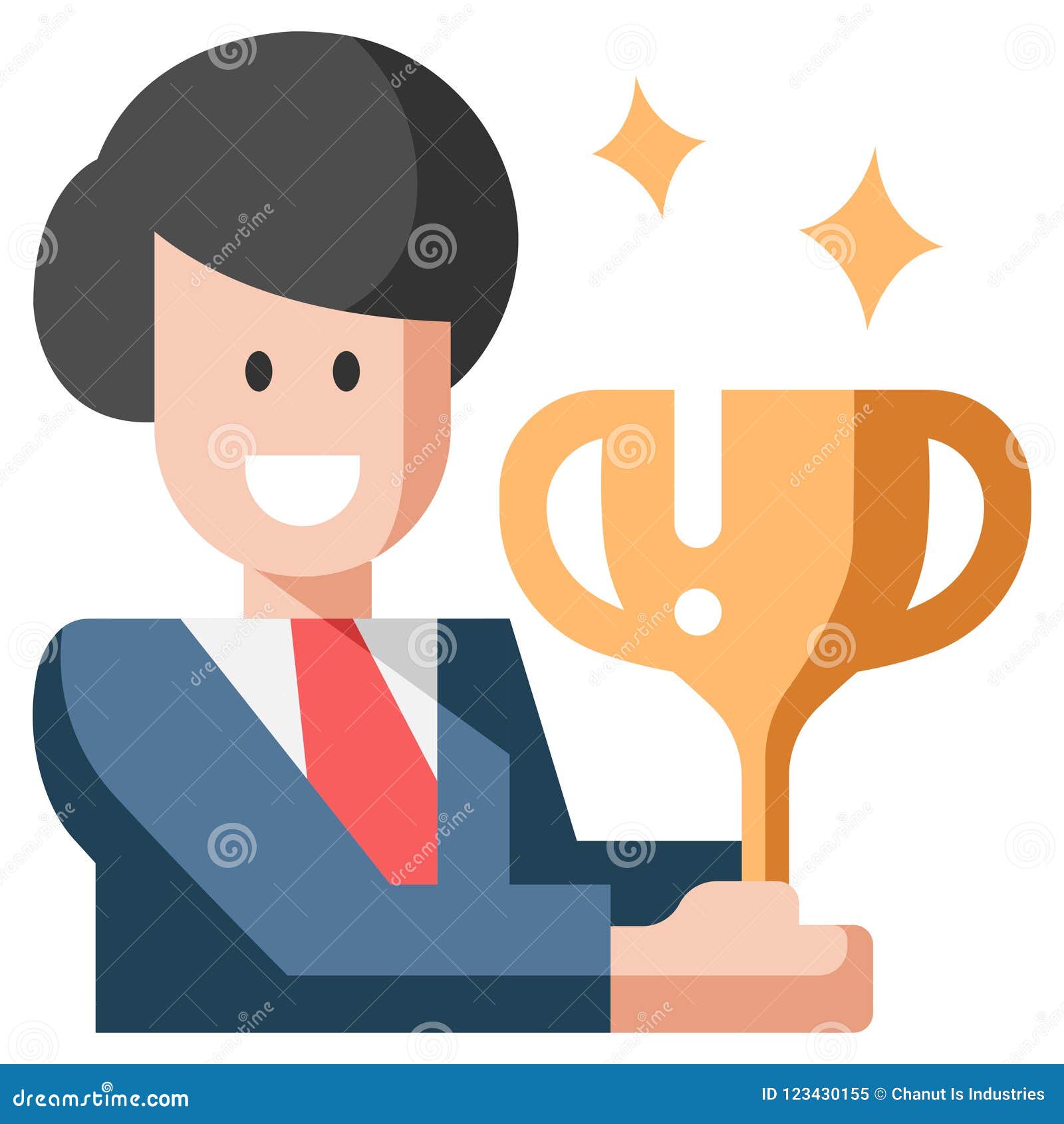 Ejemplo plano recompensado ilustración del vector. Ilustración de taza ...