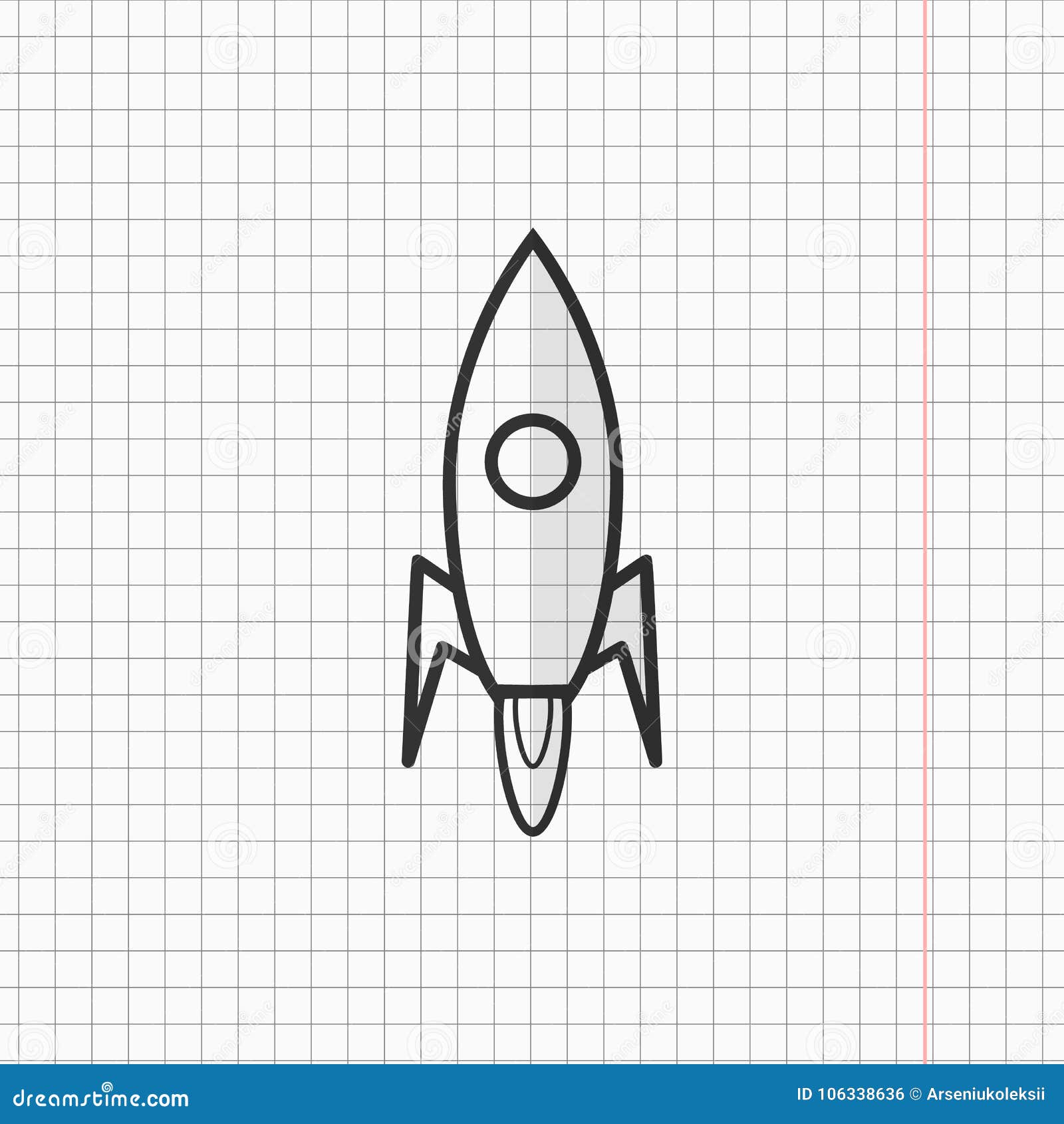 Ejemplo Plano Simple Del Cohete De Espacio Ilustración del Vector ...