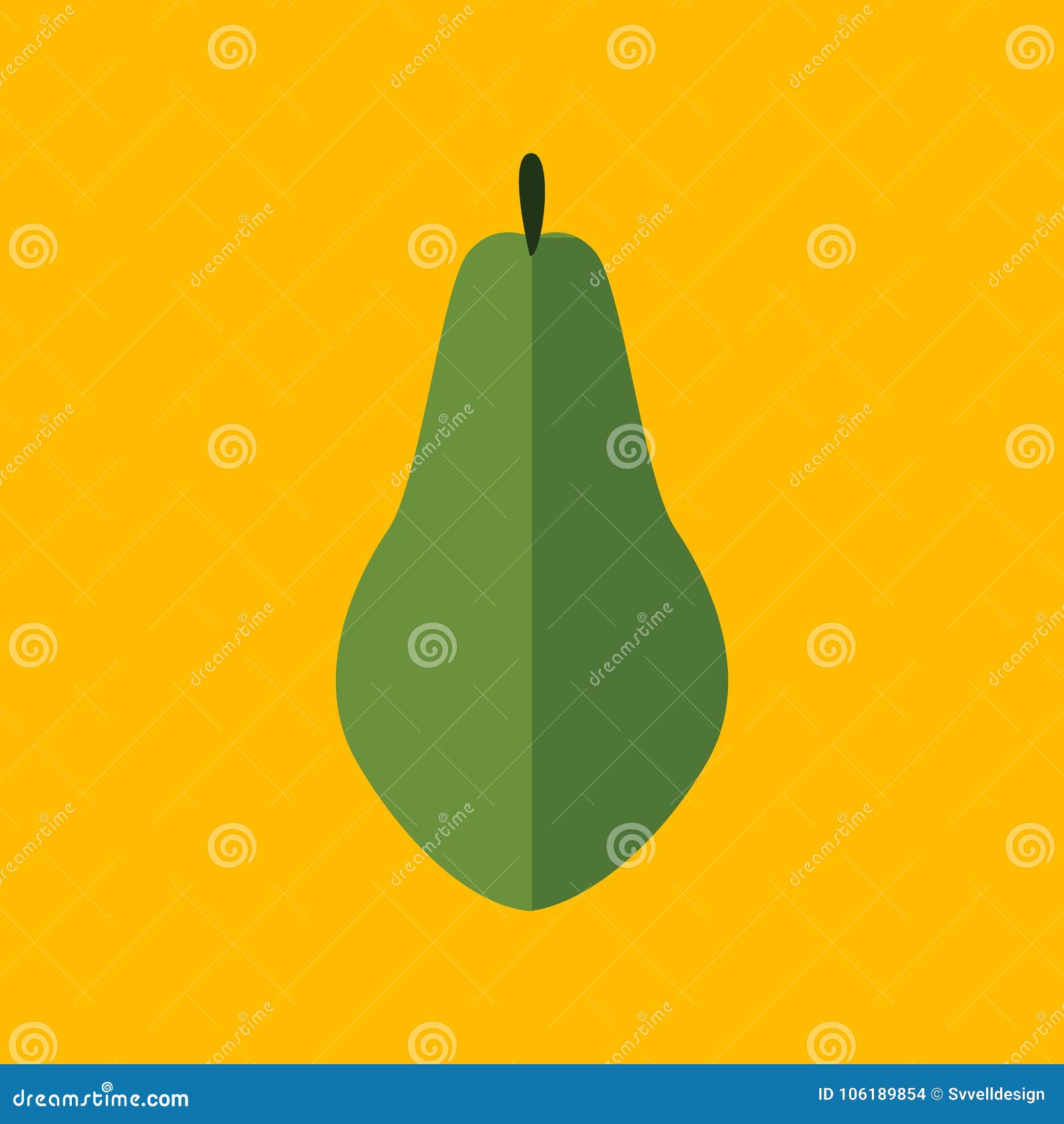 Ejemplo Plano Simple Del Vector De La Papaya Ilustración del Vector ...