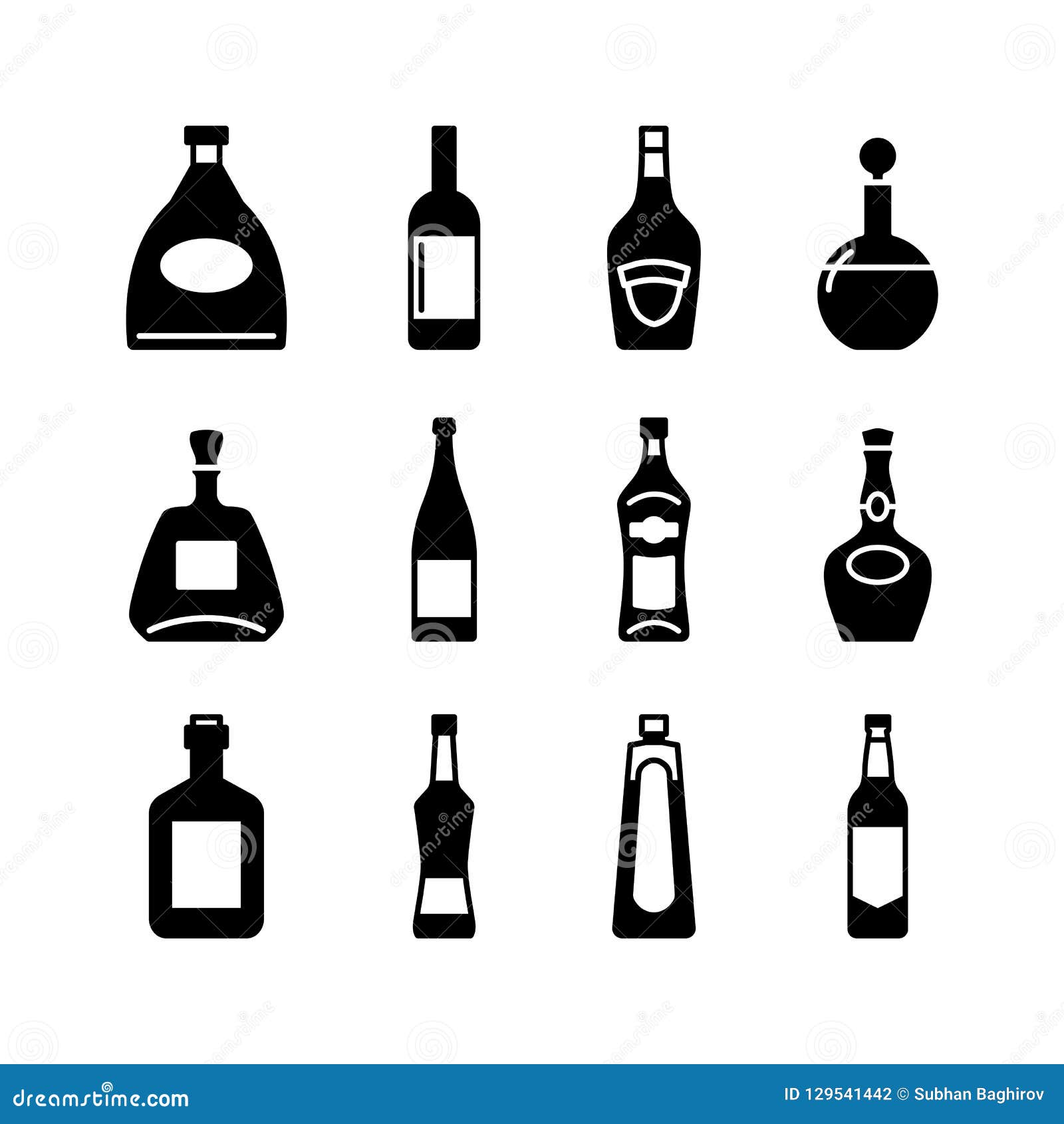 Ejemplo Plano Simple Del Vector Del Estilo Del Icono De La Botella Del ...