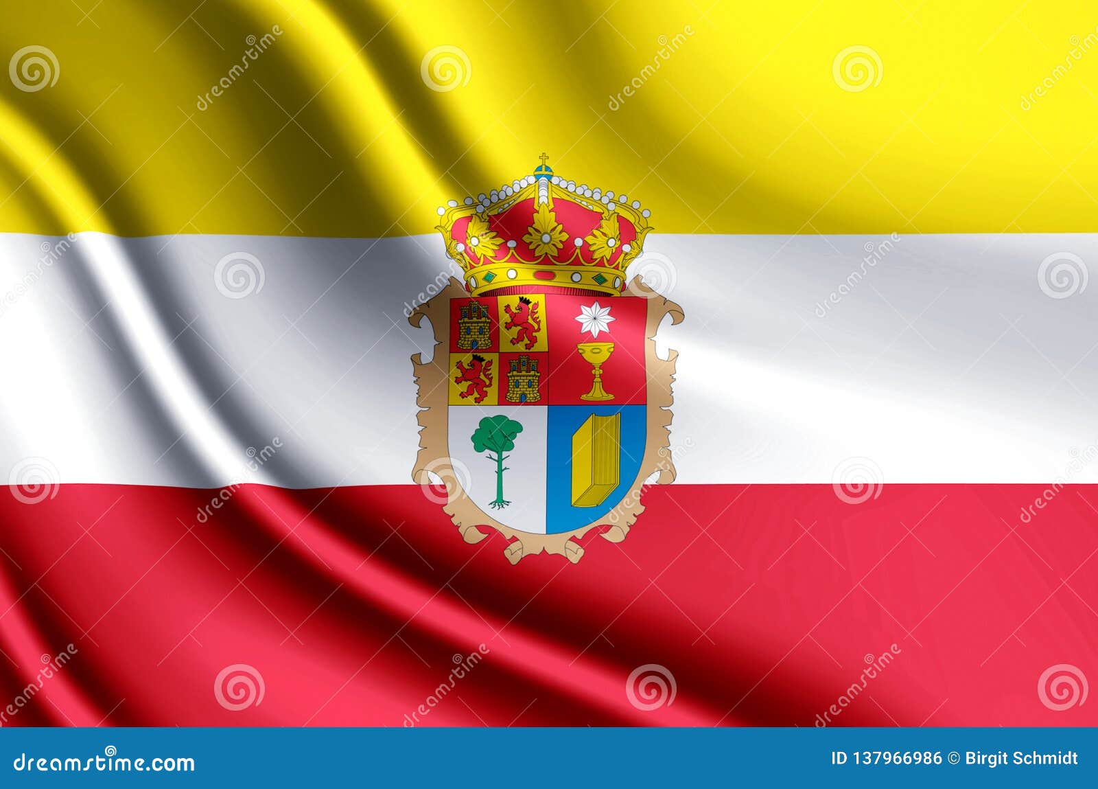 Ejemplo Realista De La Bandera De Cuenca Stock de ilustración ...