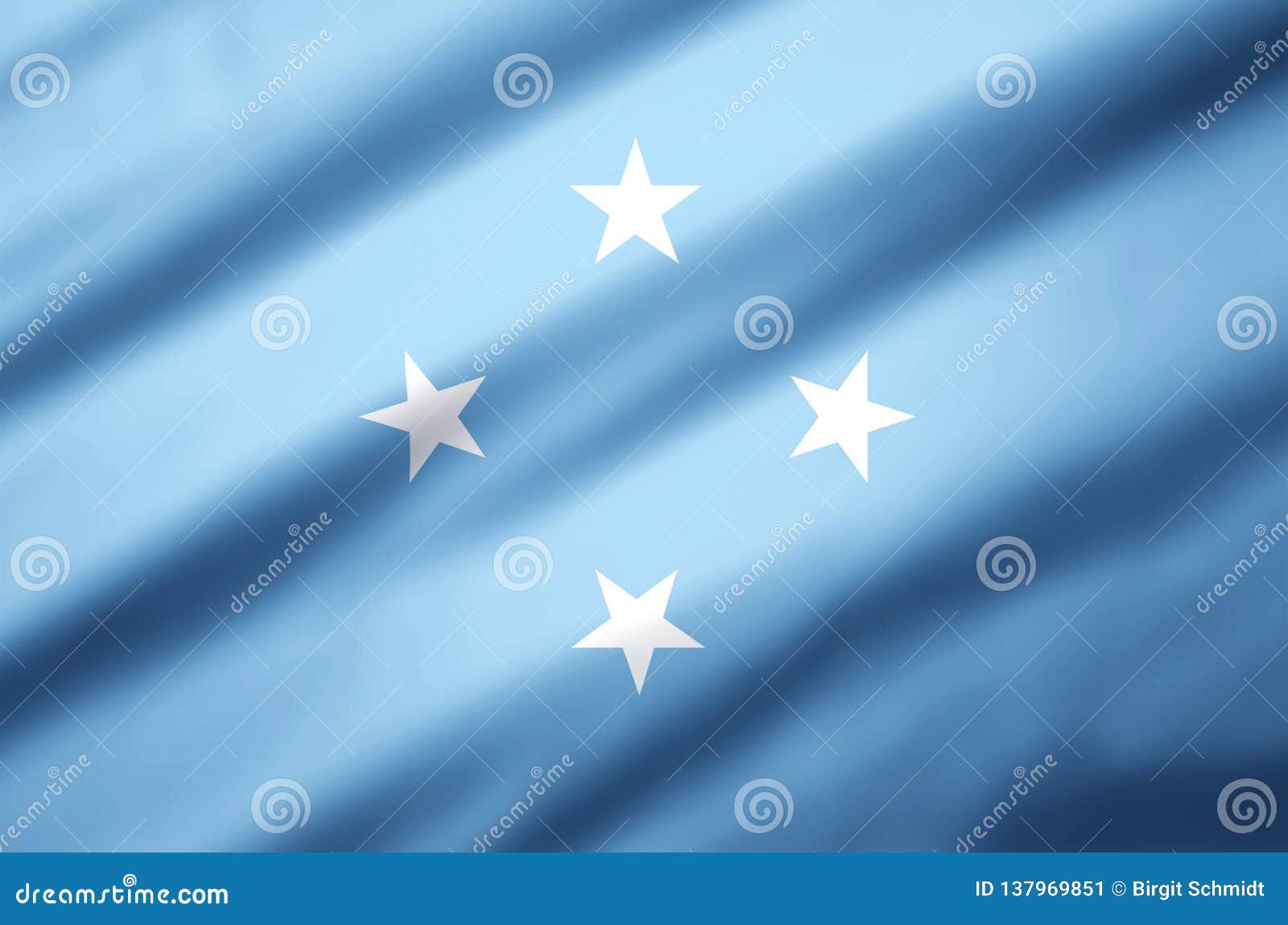 Ejemplo Realista De La Bandera De Micronesia Stock de ilustración ...