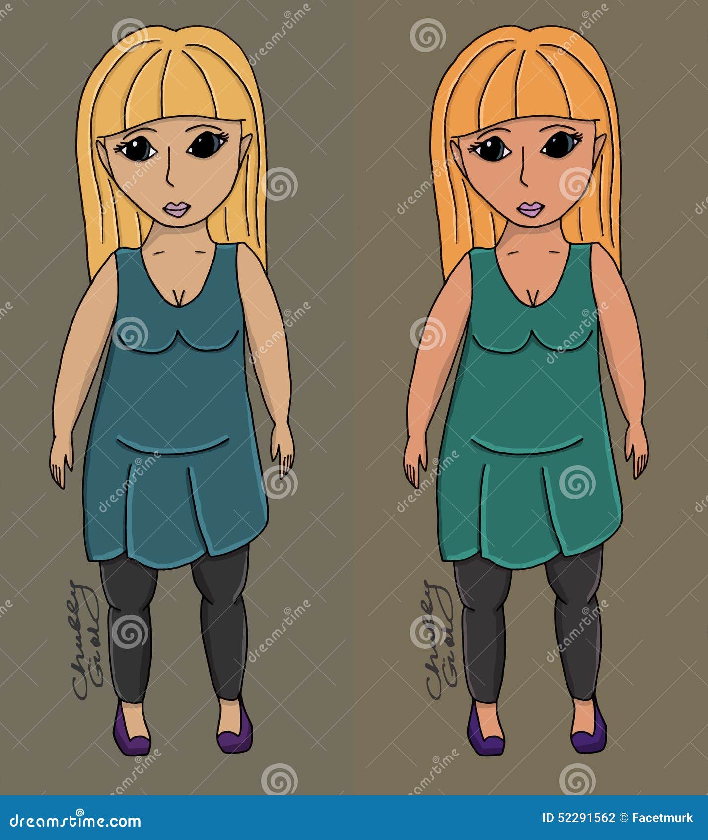 Ejemplo Rechoncho Del Vector De La Muchacha Ilustración del Vector ...