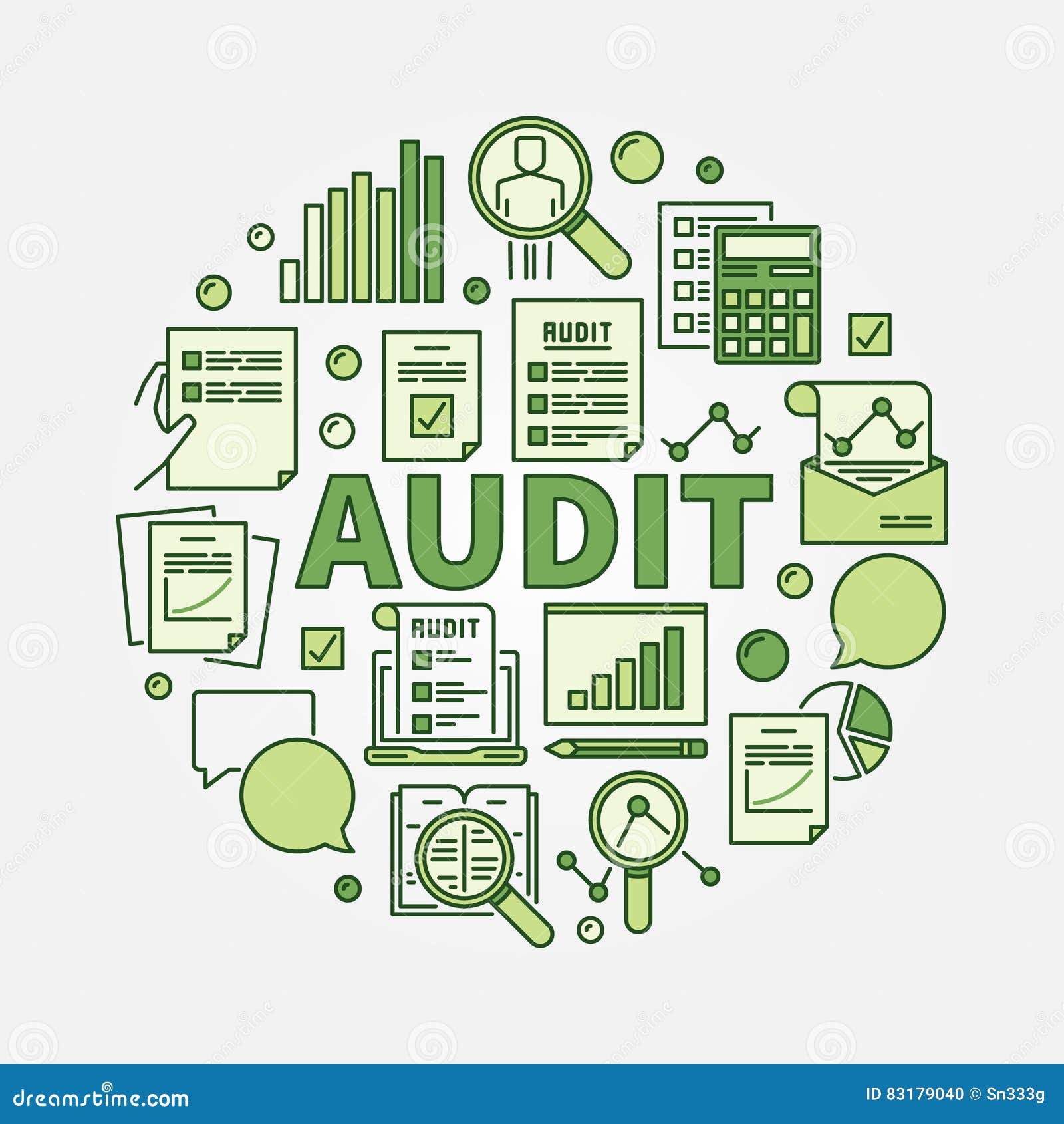 Ejemplo Redondo De La Auditoría Ilustración del Vector - Ilustración de ...