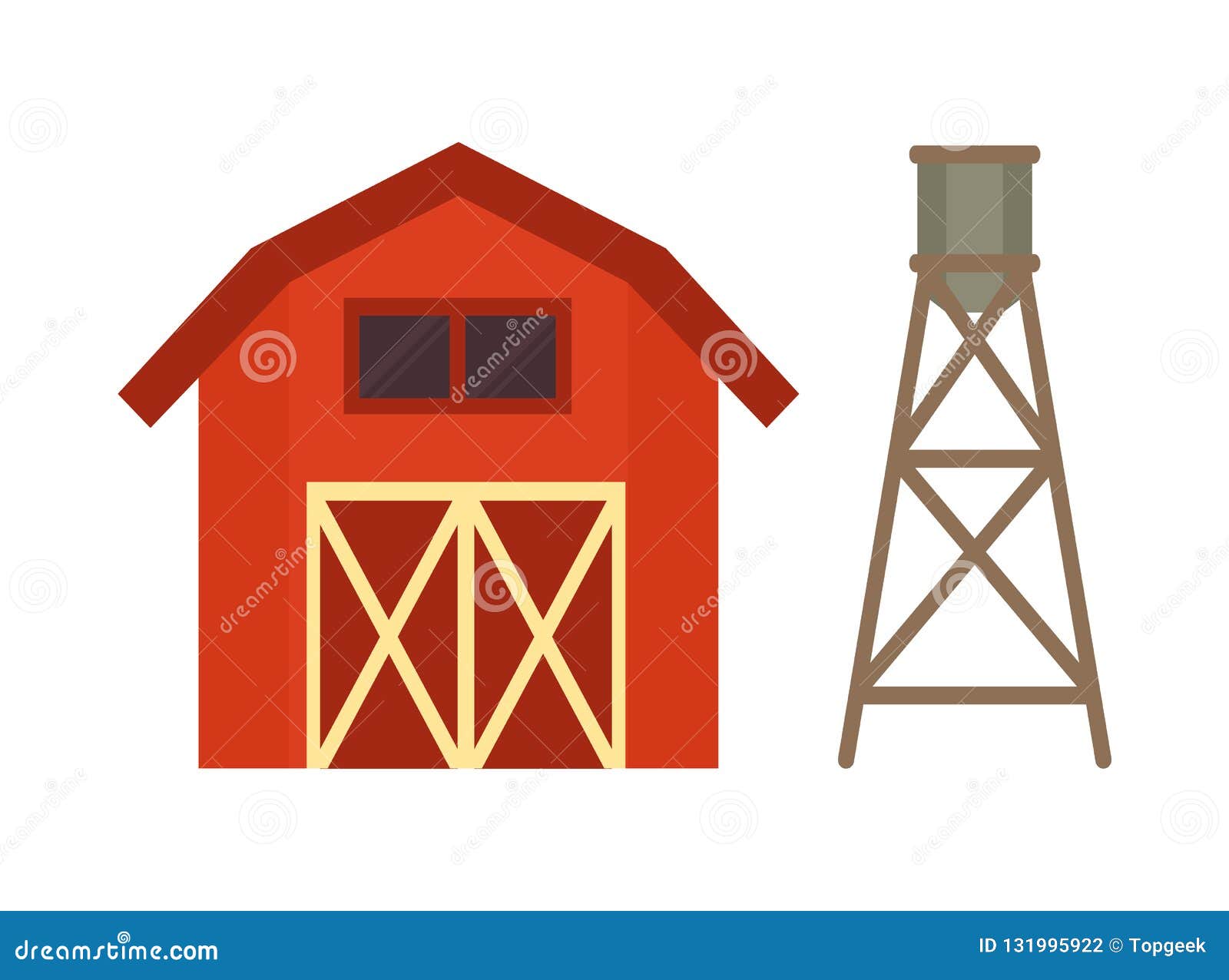 Ejemplo Rojo Del Vector Del Barril Del Establo Y Del Agua Ilustración ...