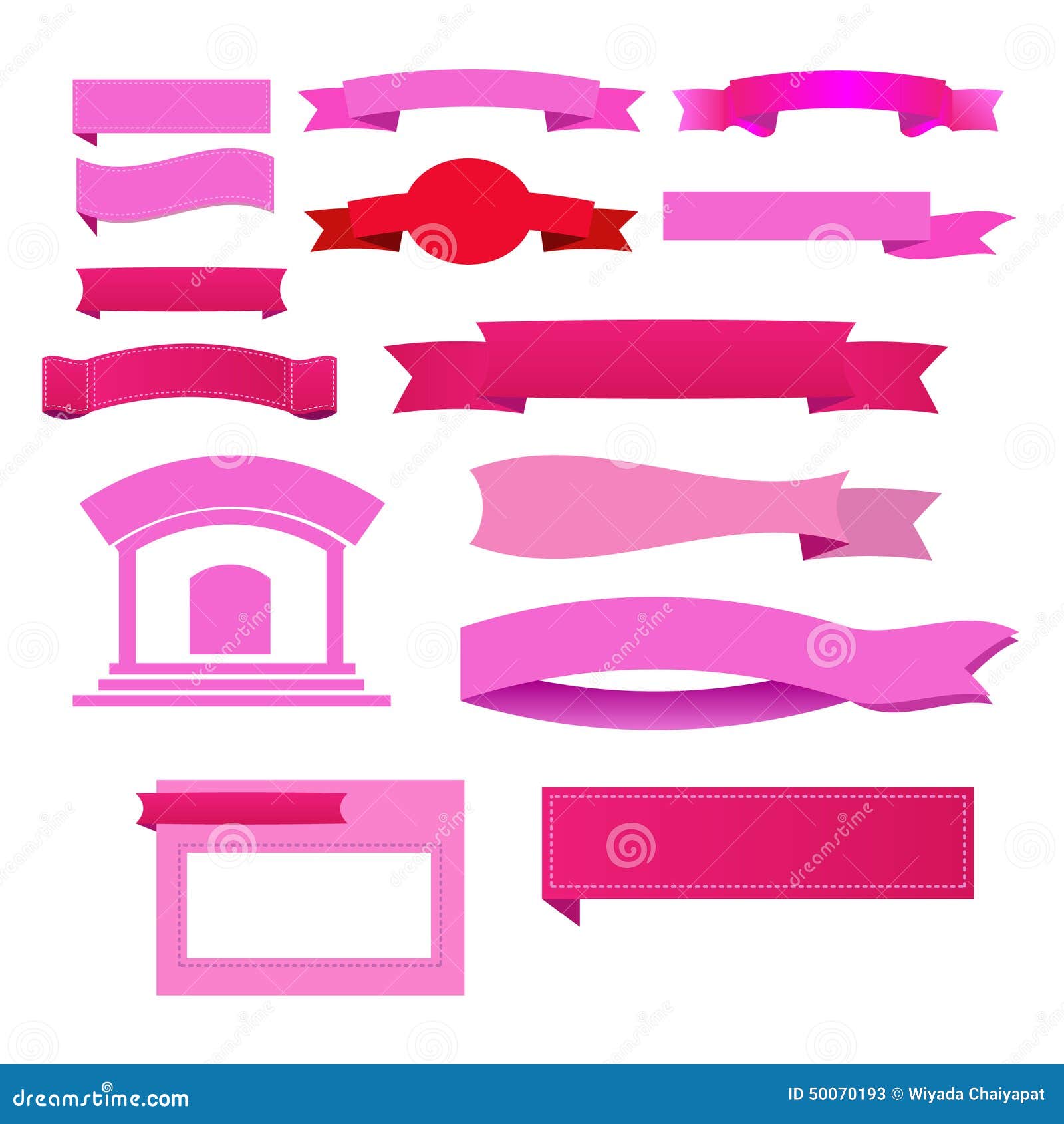 Ejemplo Rosado De Las Banderas Ilustración del Vector - Ilustración de ...