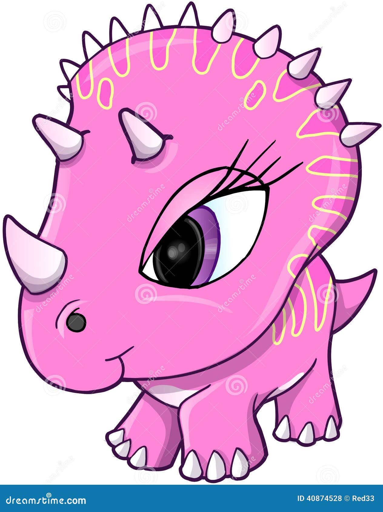 Ejemplo Rosado Lindo Del Vector Del Dinosaurio Ilustración del Vector ...