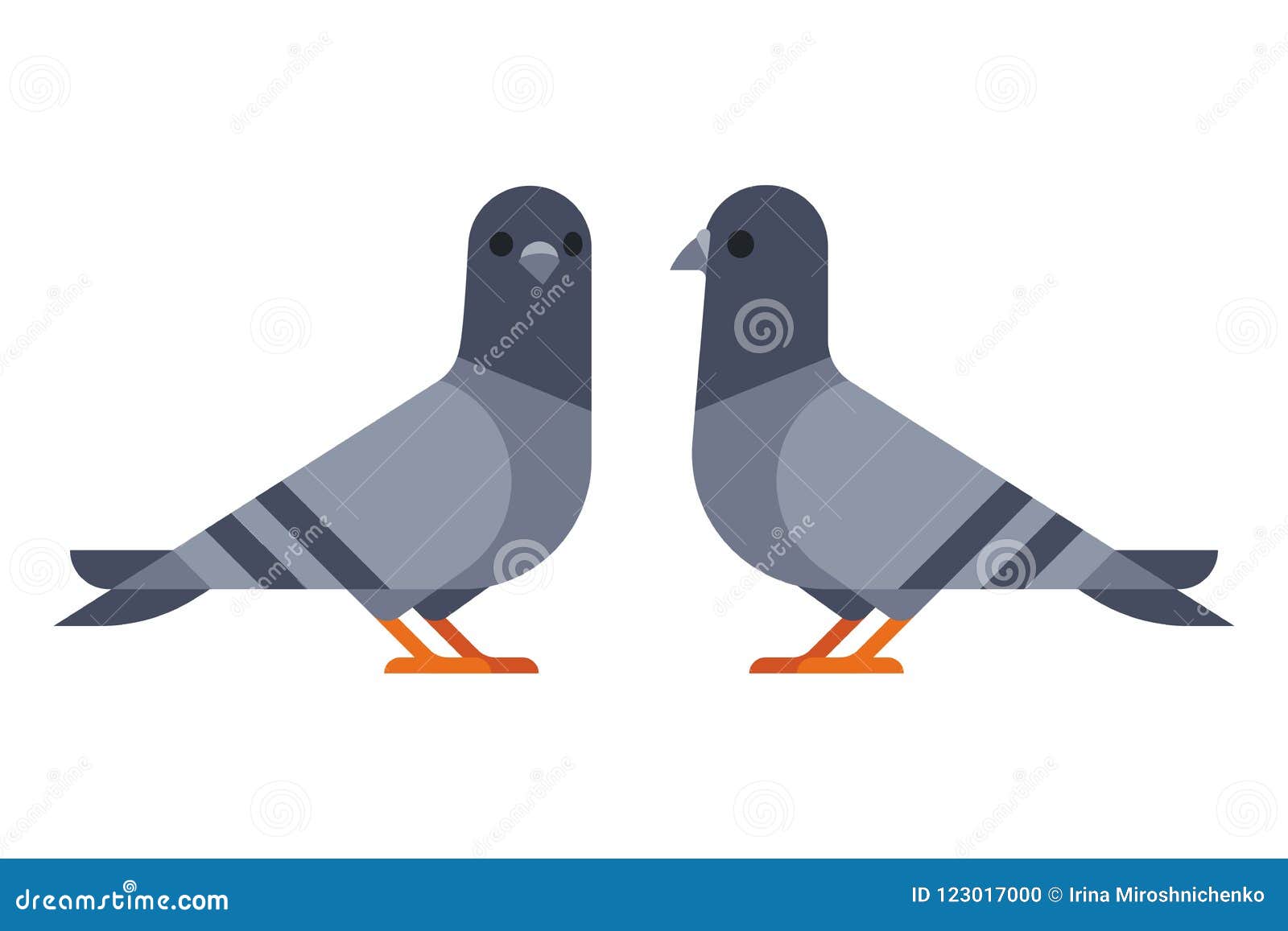 Ejemplo Simple De Dos Palomas Ilustración del Vector - Ilustración de ...