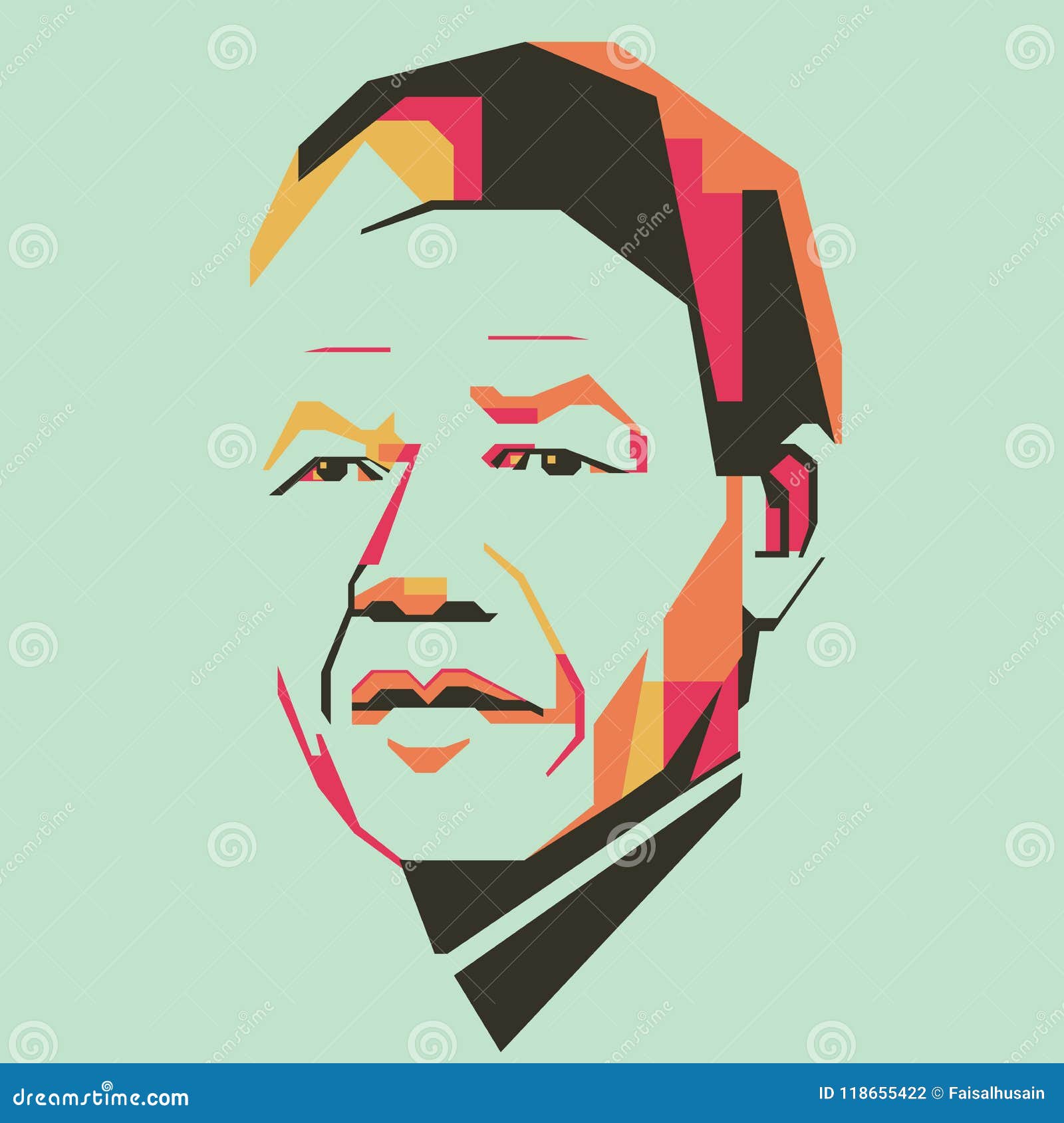 Ejemplo Simple /eps Del Vector Del Color De Nelson Mandela Fotografía ...