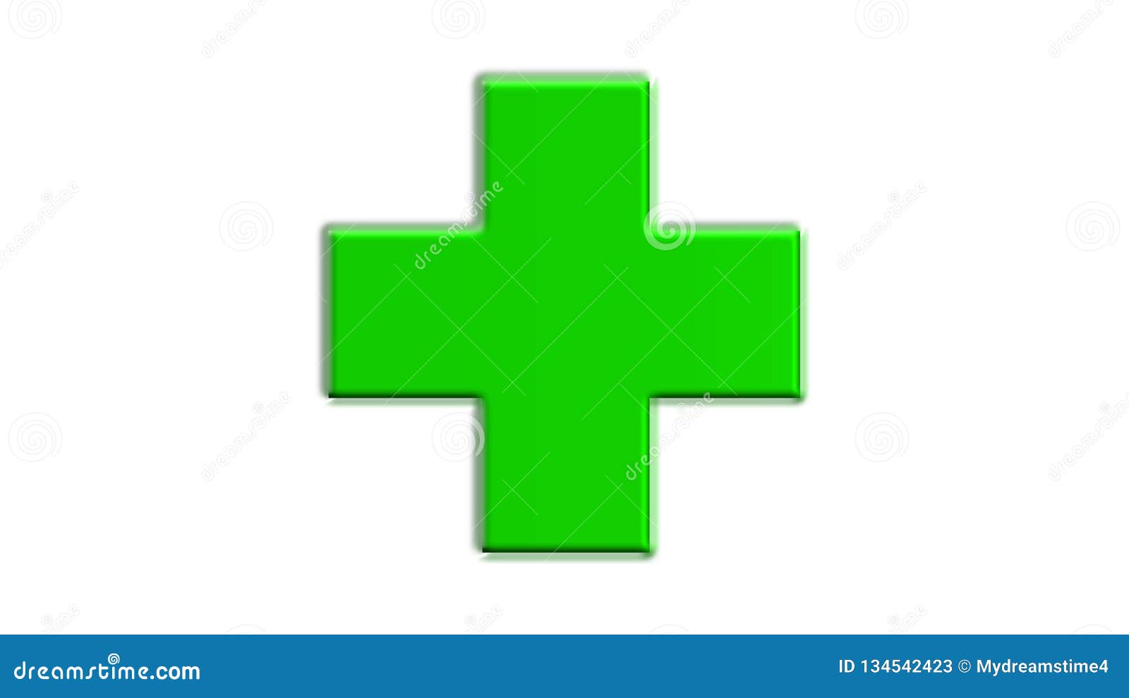 Ejemplo Verde De La Cruz 3d, Aislado Stock de ilustración - Ilustración ...