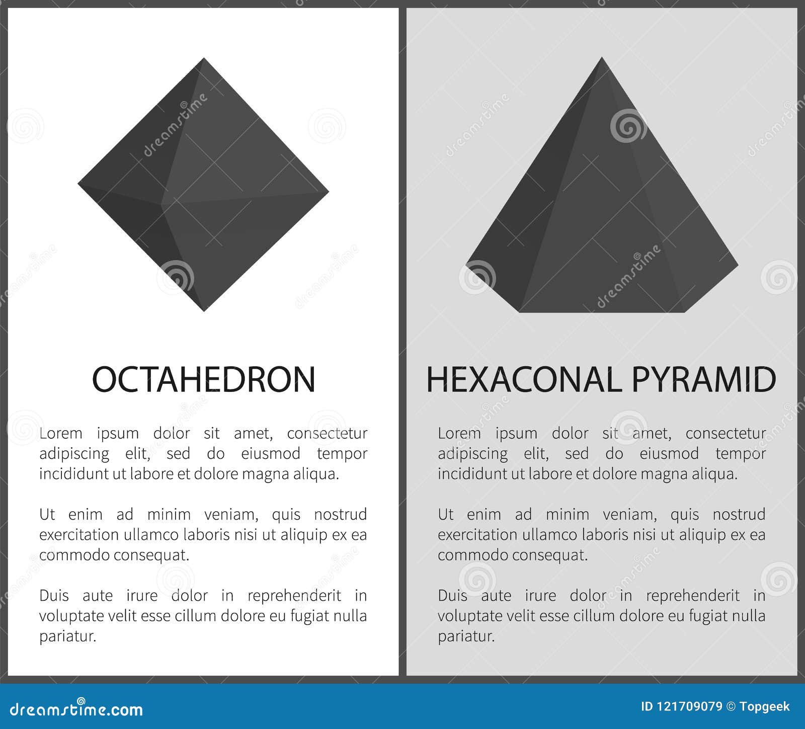 Ejemplos Hexagonales Del Vector De La Pirámide Del Octaedro Ilustración ...