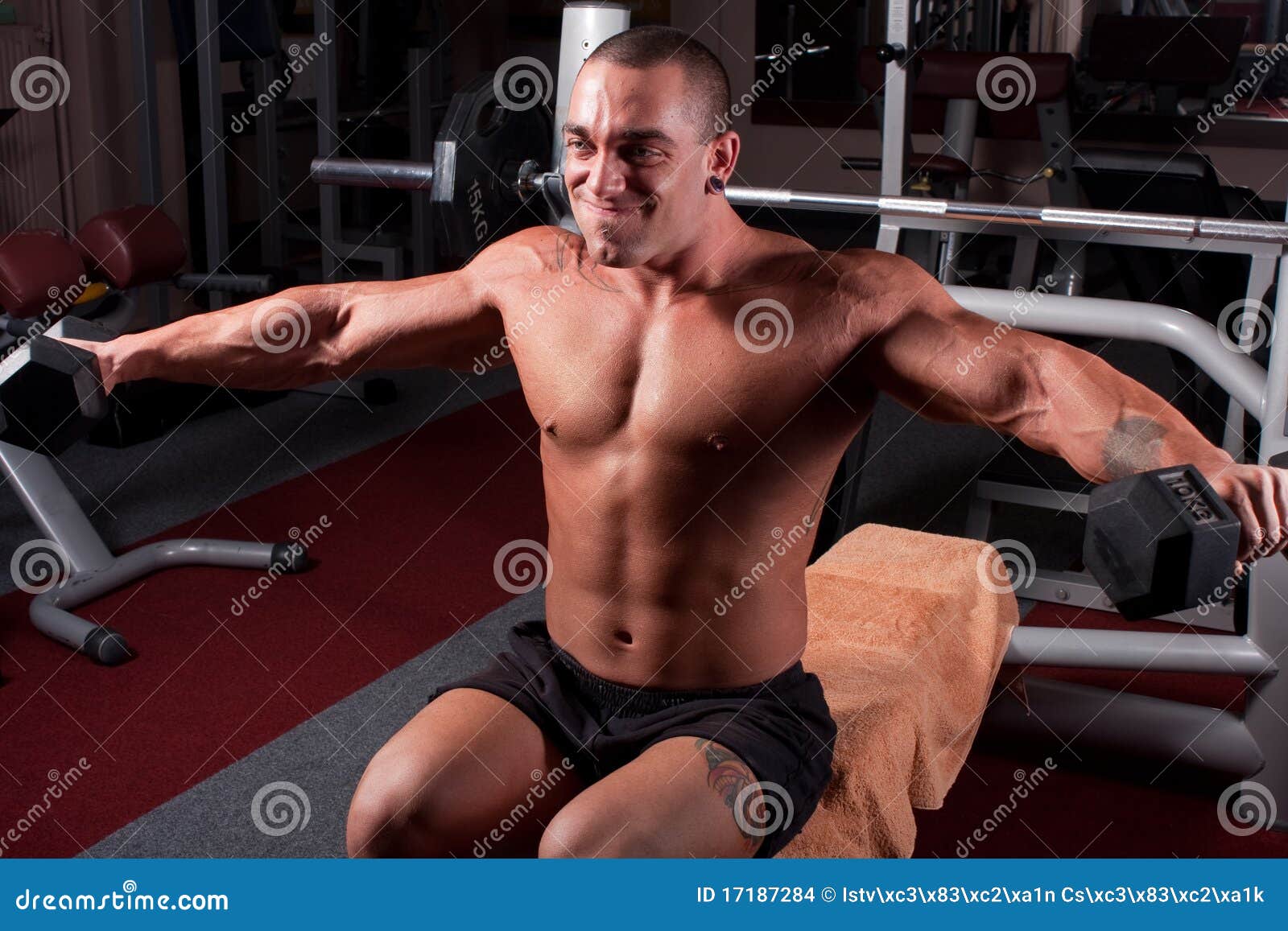 Ejercicio del Bodybuilder foto de archivo. Imagen de fuerte - 17187284
