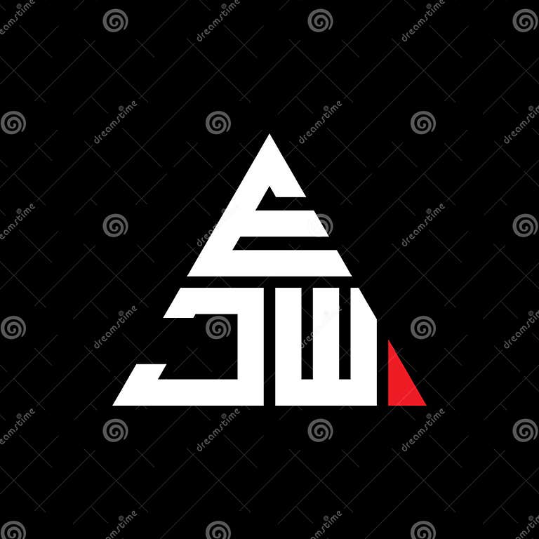 EJW Triangle Letter Logo Design with Triangle Shape. EJW Triangle Logo ...