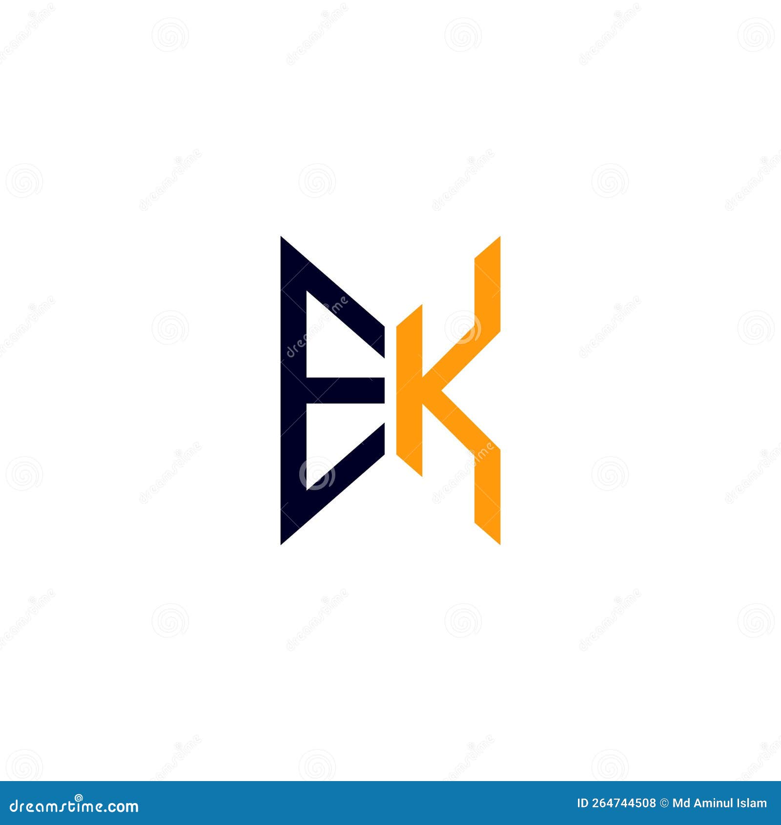 EK Letter Logo Creative Design with Vector Graphic, Stock Vector ...