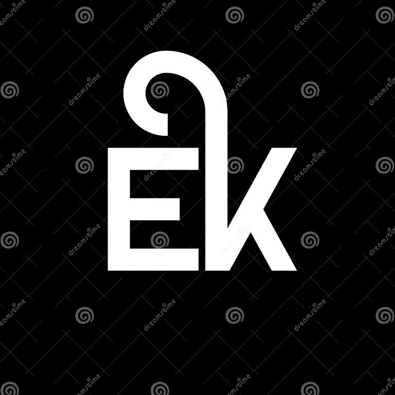 EK Letter Logo Design on Black Background. EK Creative Initials Letter ...
