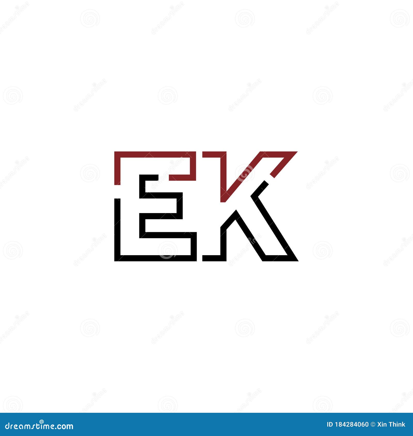 EK Letter Logo Icon Design Template Elements Stock Vector ...