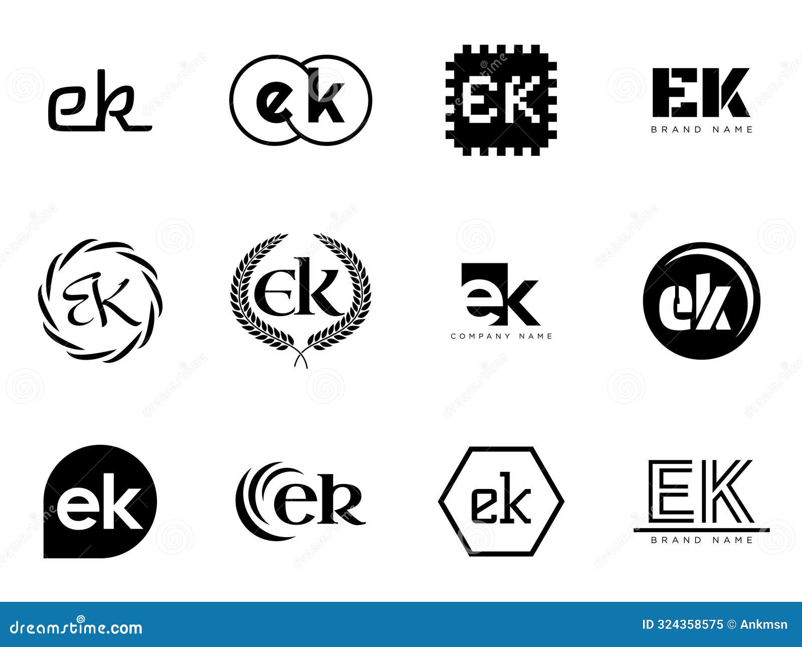 EK Logo Company Template. Letter E and K Logotype Stock Illustration ...