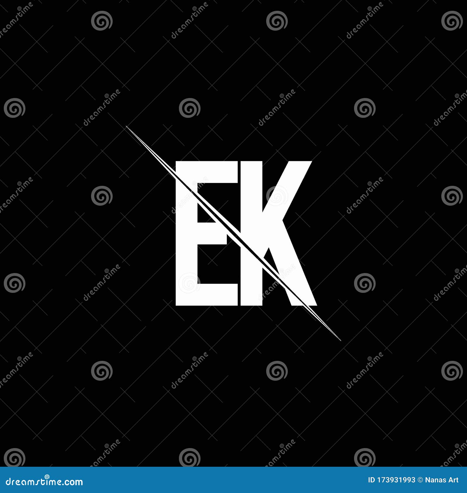 EK Logo Monogram with Slash Style Design Template Stock Vector ...