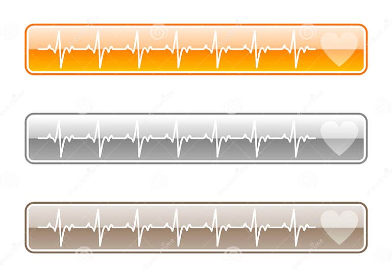 Ekg buttons stock vector. Illustration of exam, diagnostic - 18796003
