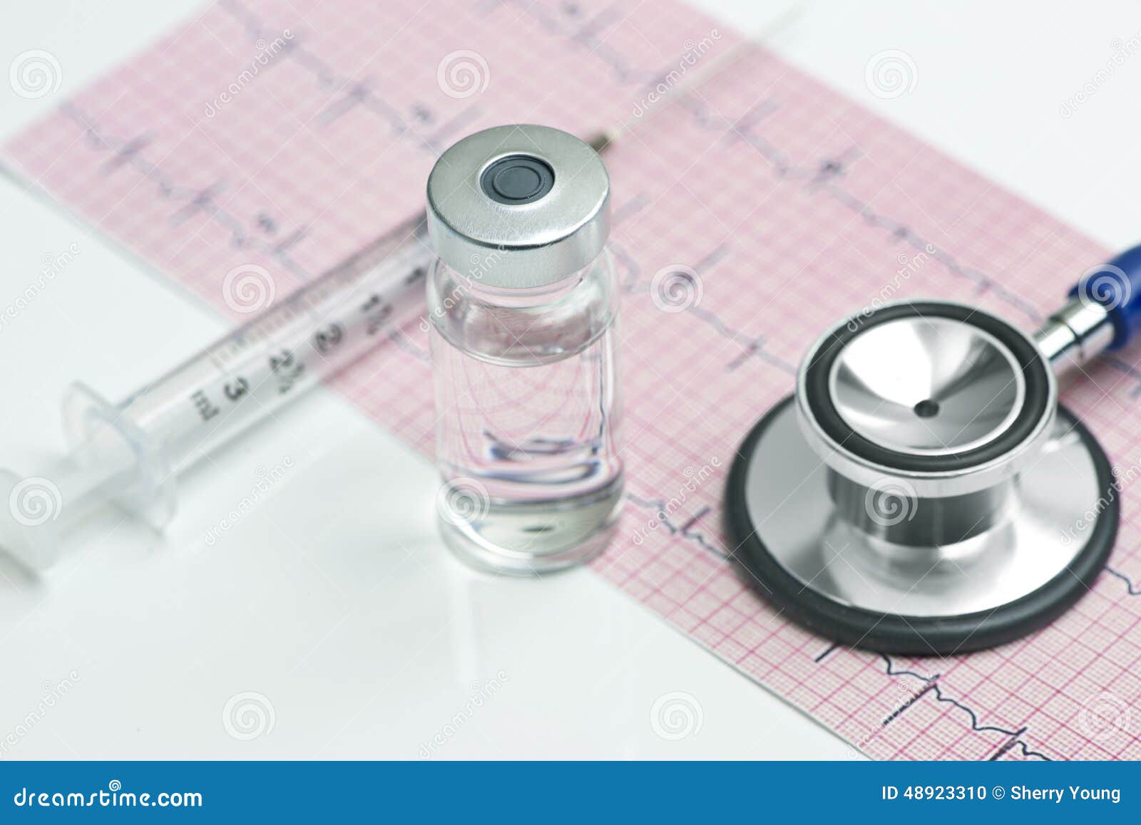 EKG Injection stock photo. Image of heartbeat, copyspace - 48923310