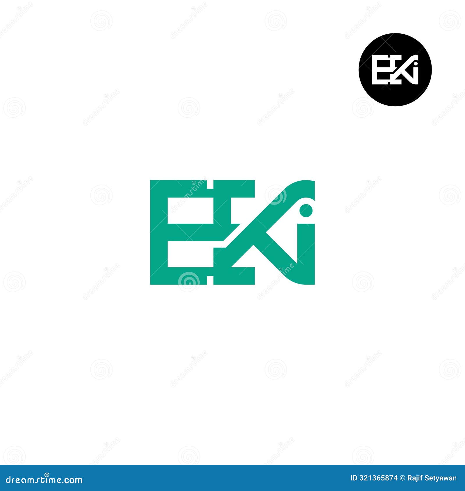 EKI Logo Letter Monogram Design Stock Vector - Illustration of names ...