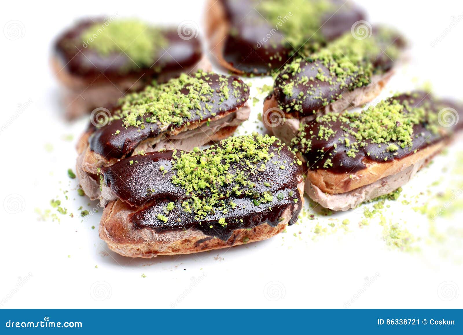 Ekler pasta stock image. Image of chocolate, eclair, profitol - 86338721