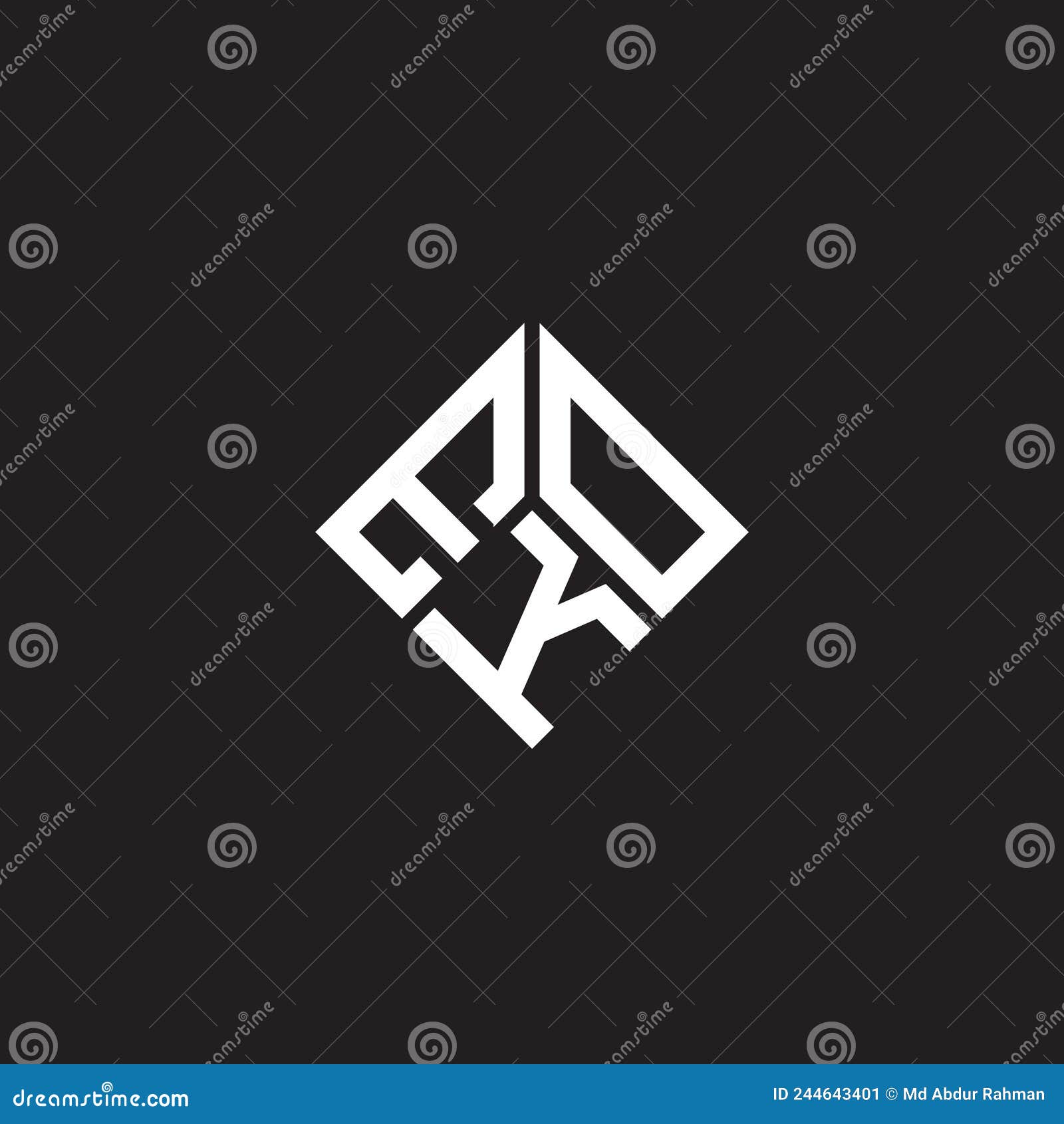 EKO Letter Logo Design On Black Background. EKO Creative Initials ...
