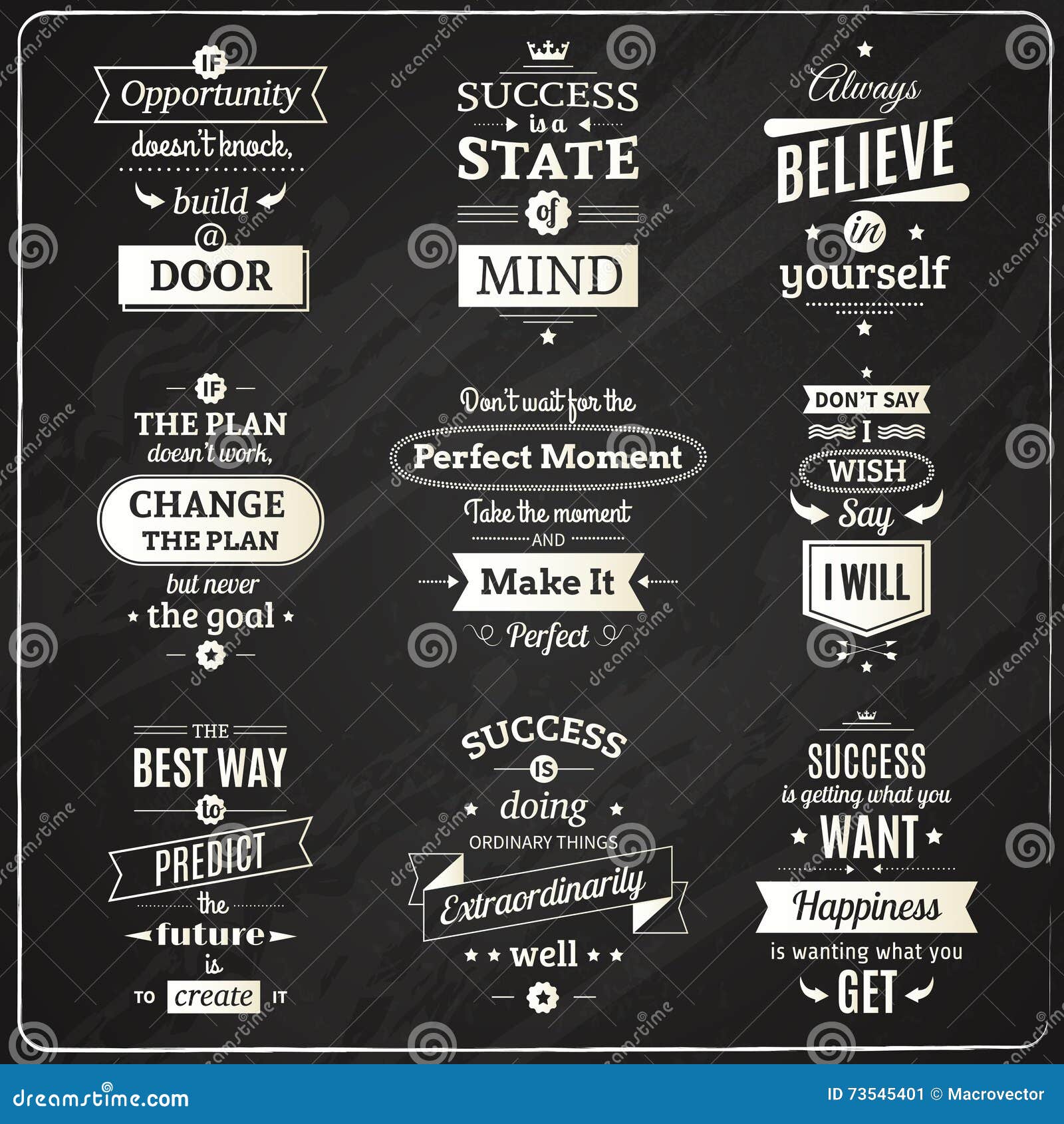 El éxito cita la pizarra ilustración del vector. Ilustración de ...