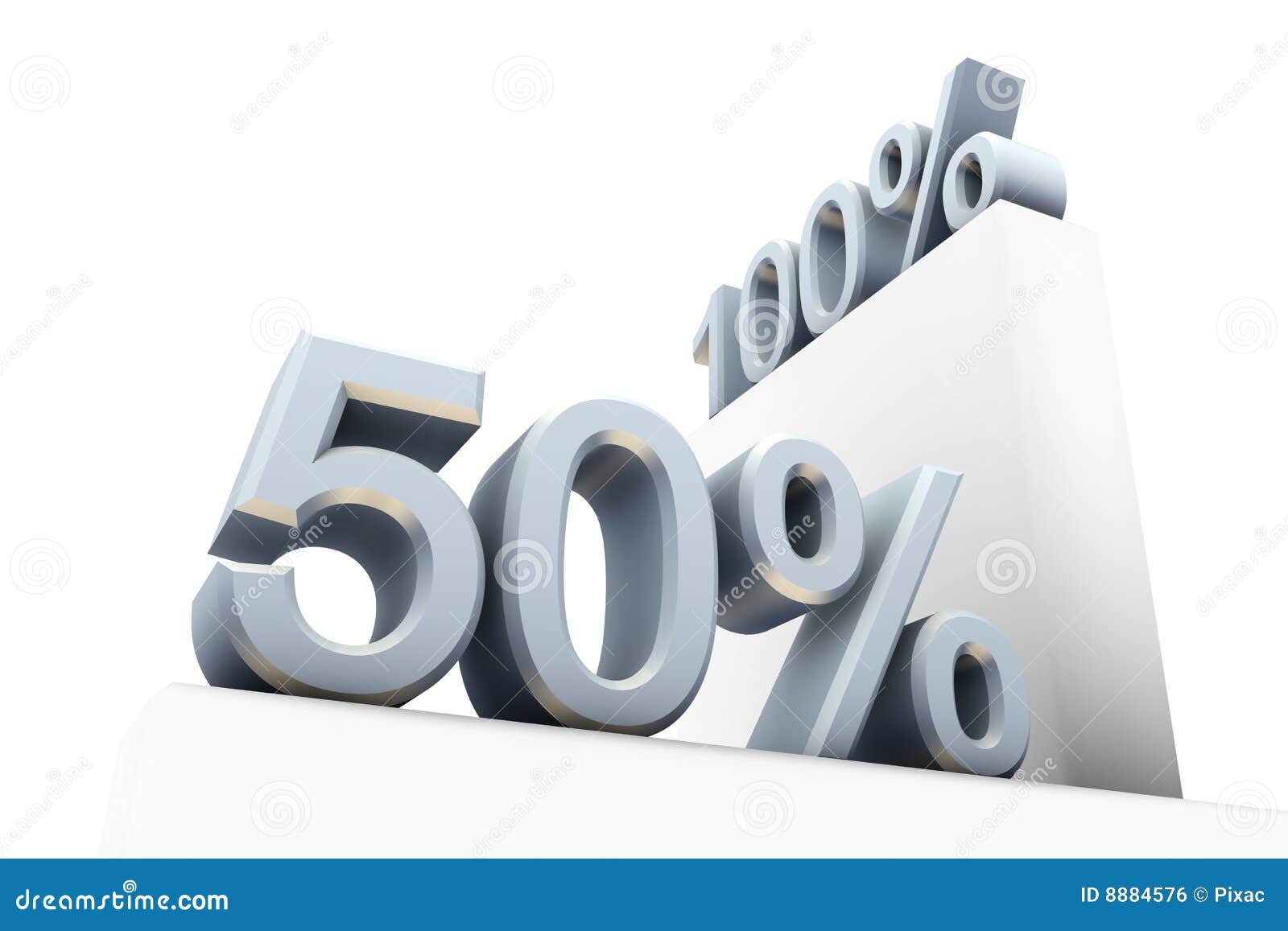 El 100 y 50 por ciento stock de ilustración. Ilustración de porcentaje ...