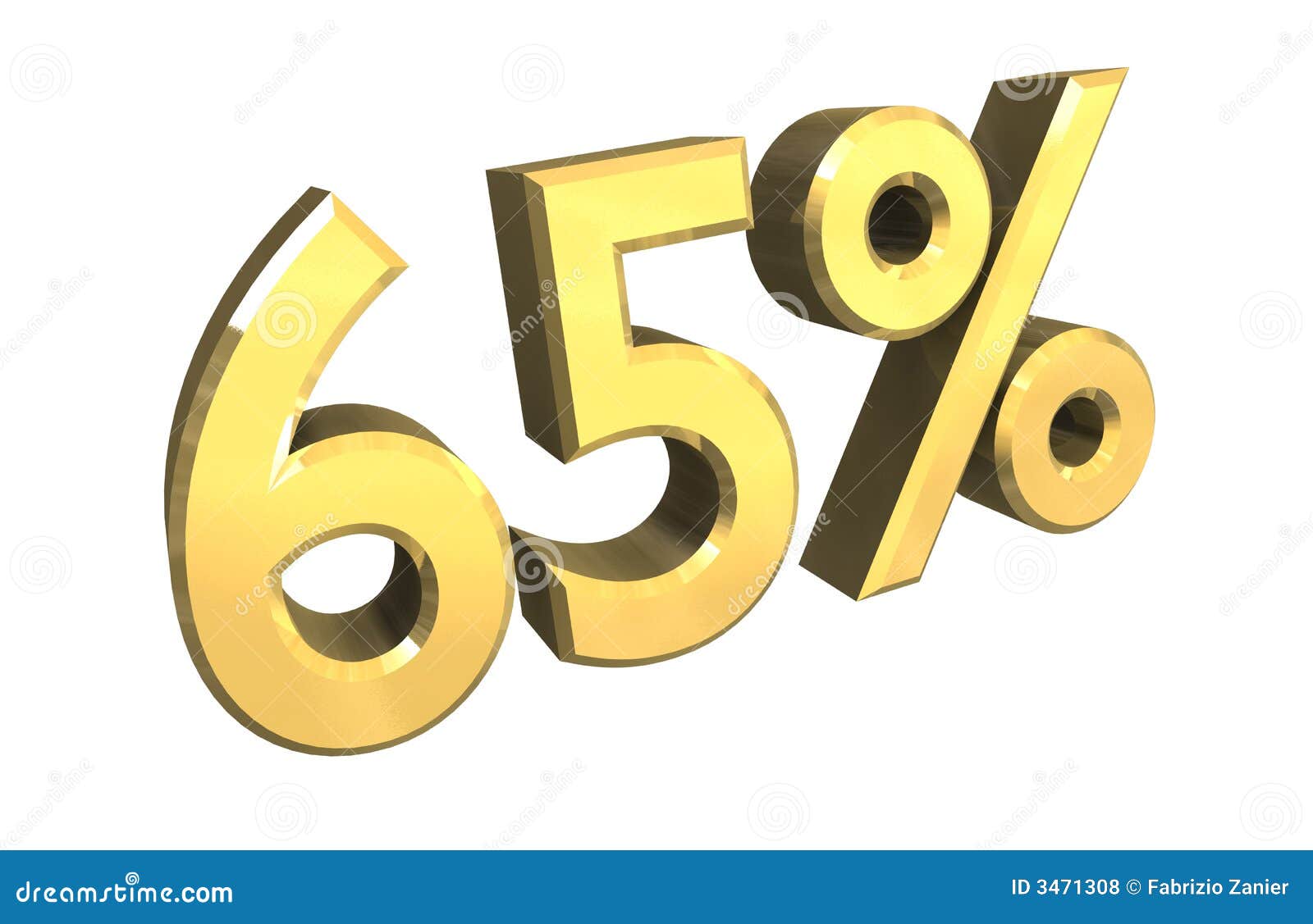 El 65 Por Ciento En El Oro (3D) Stock de ilustración - Ilustración de ...