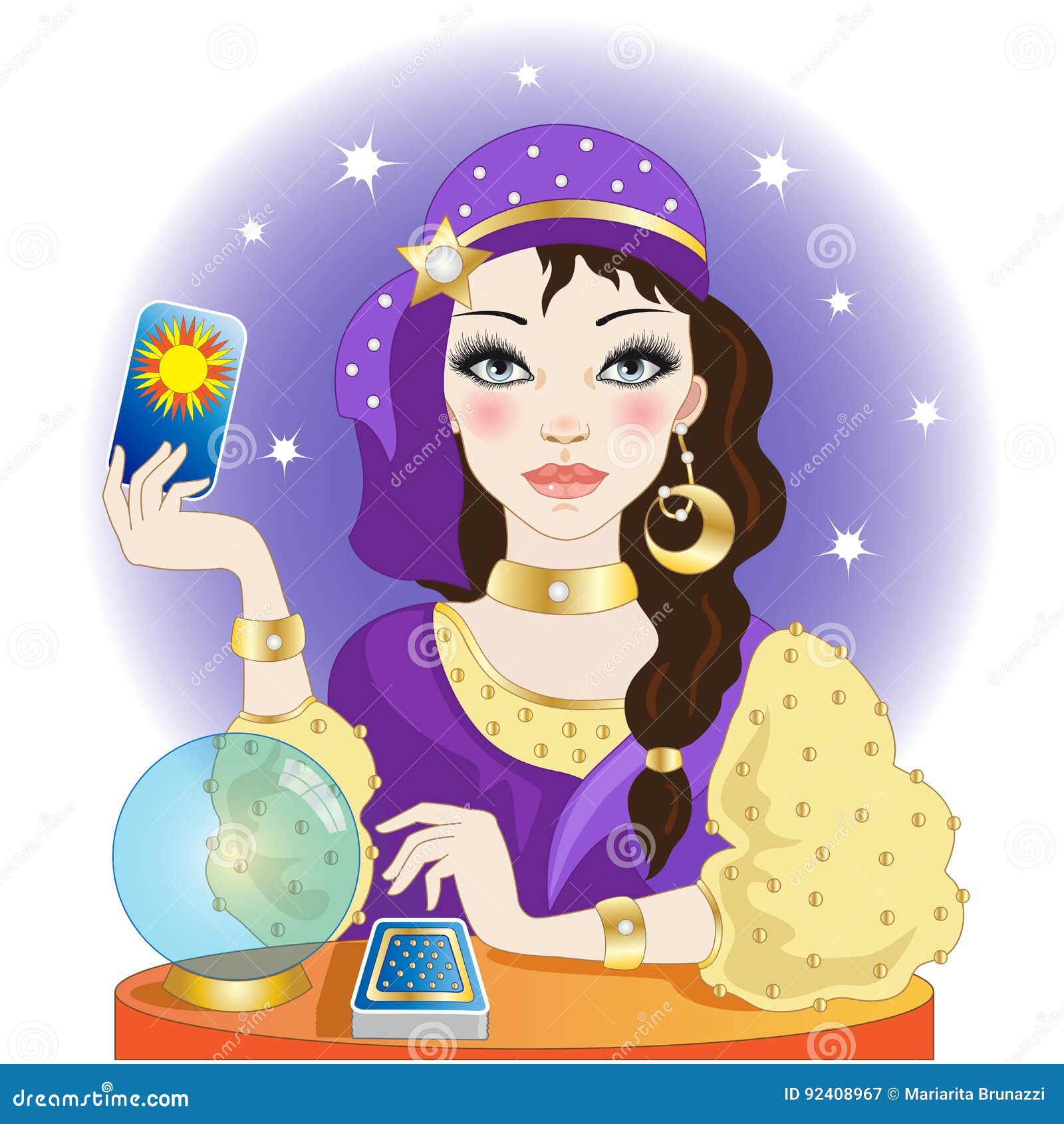 El adivino ilustración del vector. Ilustración de salud - 92408967