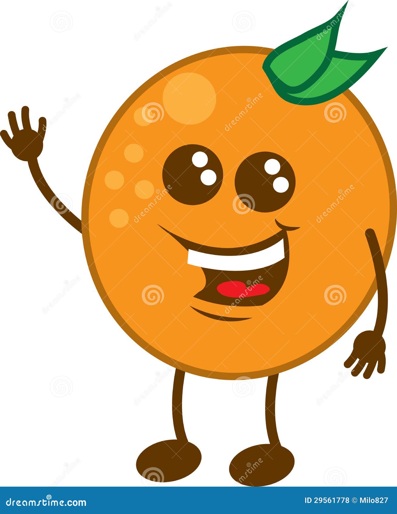 El Agitar Anaranjado Del Carácter Ilustración del Vector - Ilustración ...