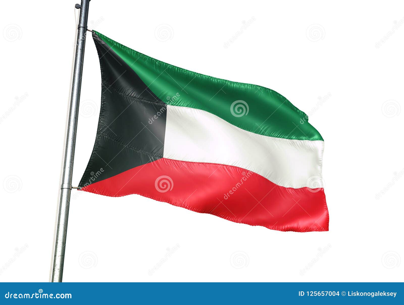 El Agitar De La Bandera Nacional De Kuwait Aislado En El Ejemplo ... El Agitar De La Bandera Nacional De Kuwait Aislado En El Ejemplo ...