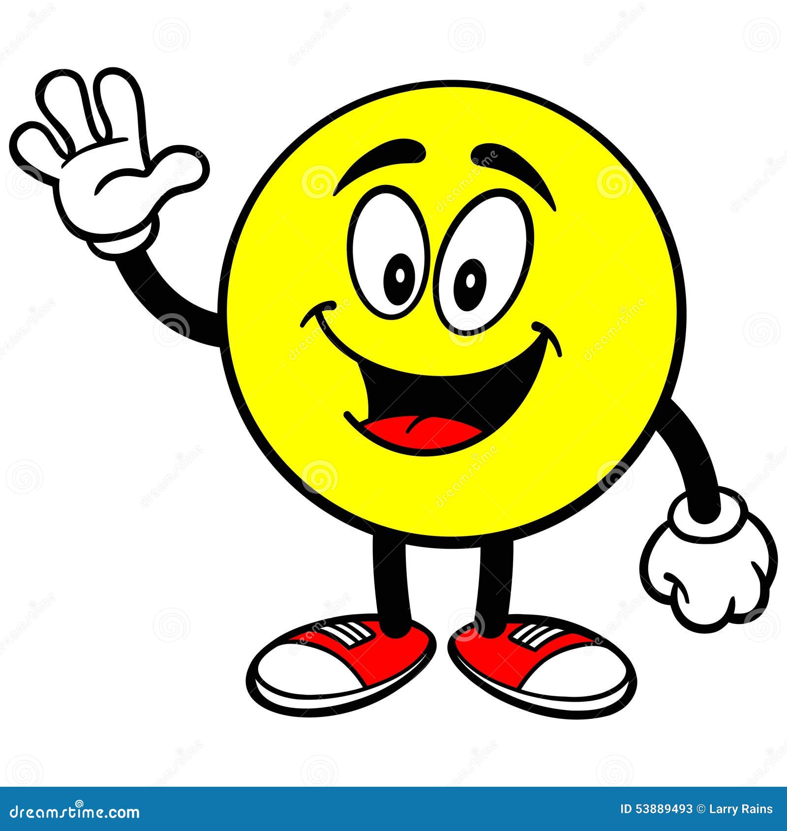 El agitar del Emoticon ilustración del vector. Ilustración de sonriente ...