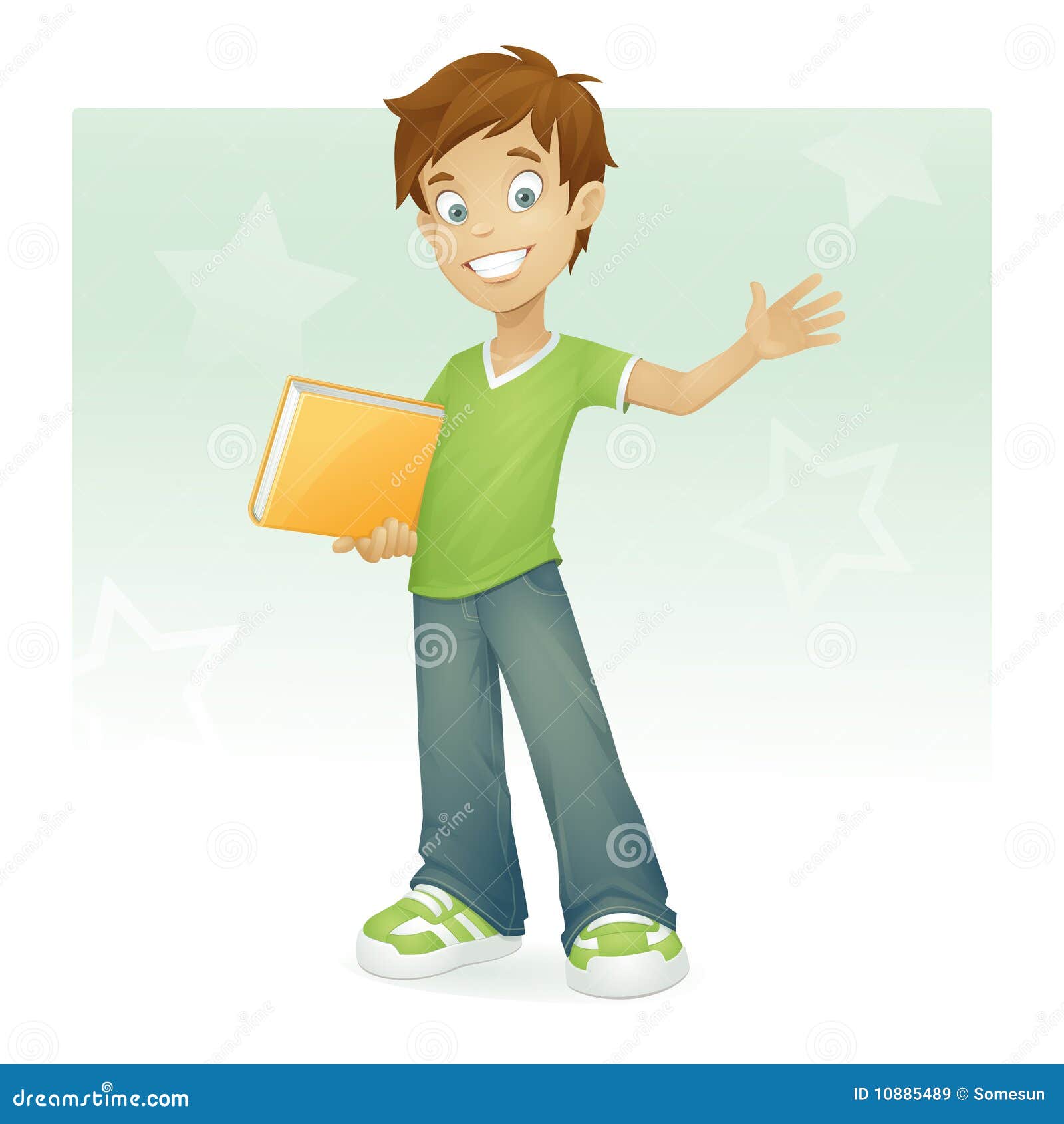 El Agitar Feliz Del Muchacho Ilustración del Vector - Ilustración de ...