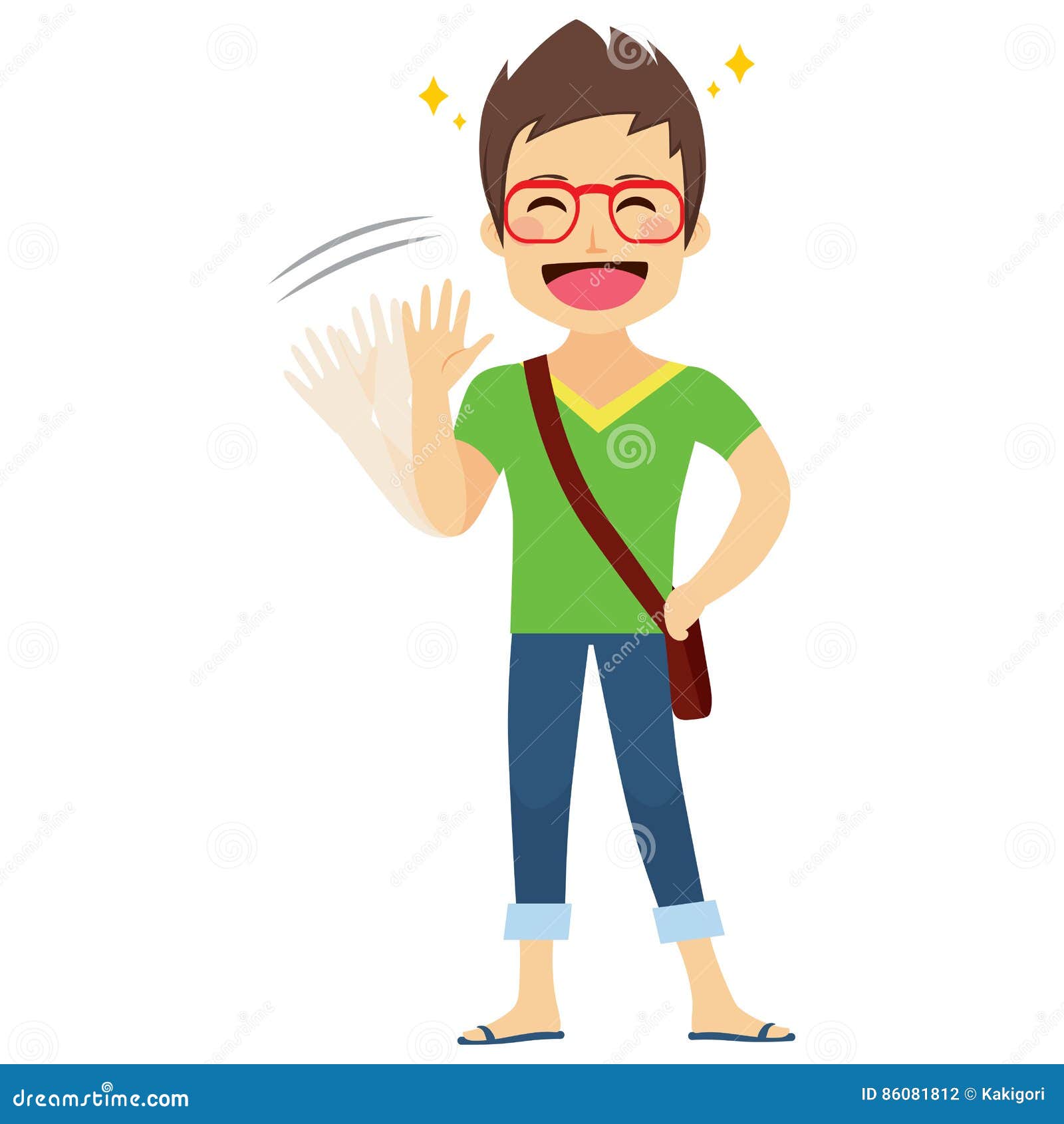 El Agitar Que Saluda Del Muchacho Ilustración del Vector - Ilustración ...