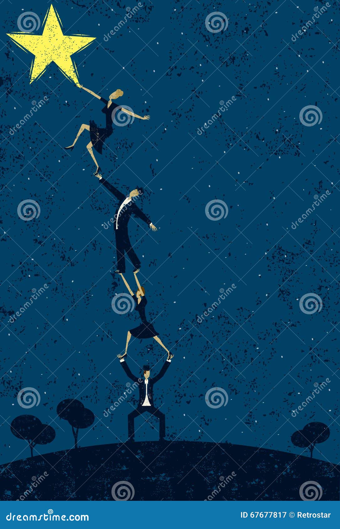 El Alcanzar Para Una Estrella Ilustración del Vector - Ilustración de ...