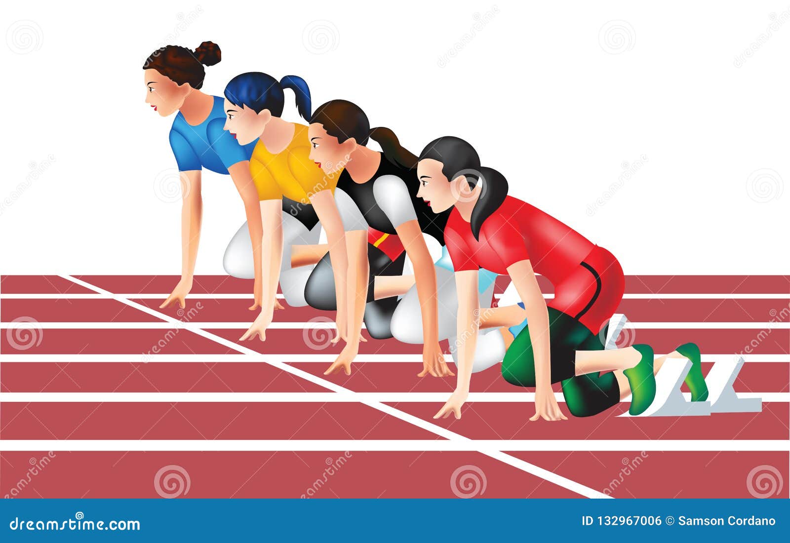 El Atletismo Alista Para Correr Ilustración del Vector - Ilustración de ...