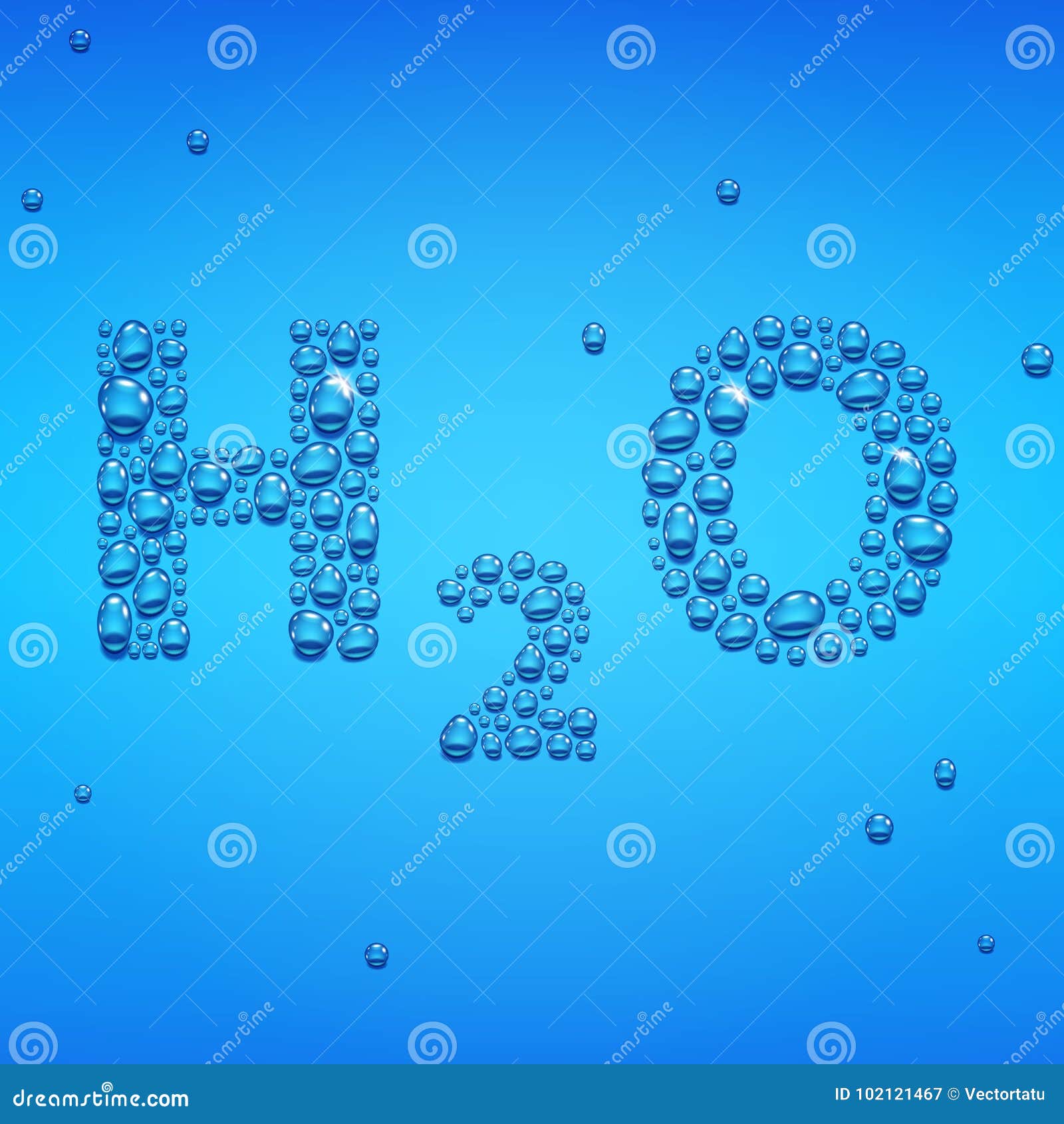 El Azul Cae Las Letras De H2O Ilustración del Vector - Ilustración de ...