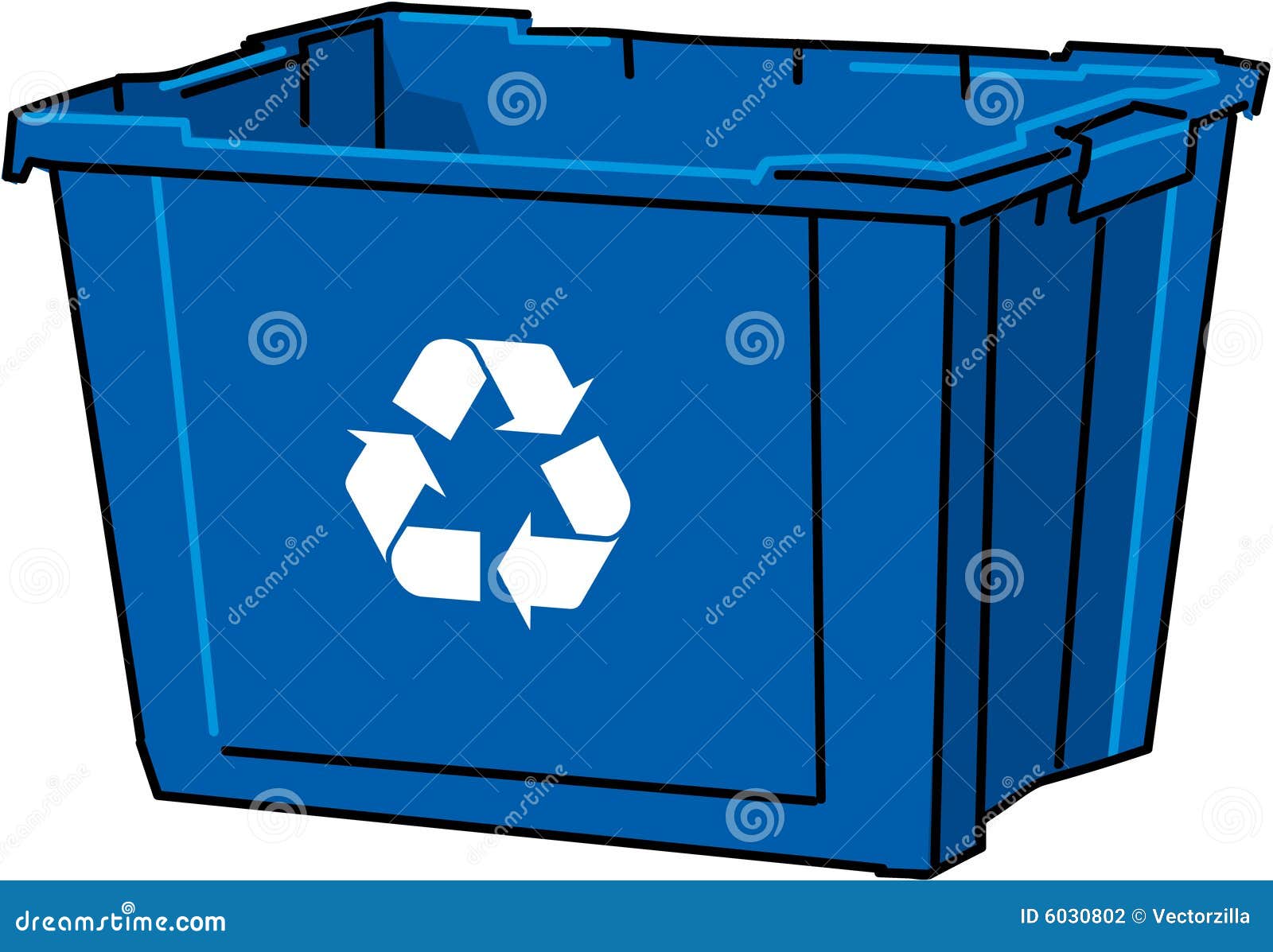 El Azul Del Vector Recicla El Compartimiento Ilustración del Vector ...